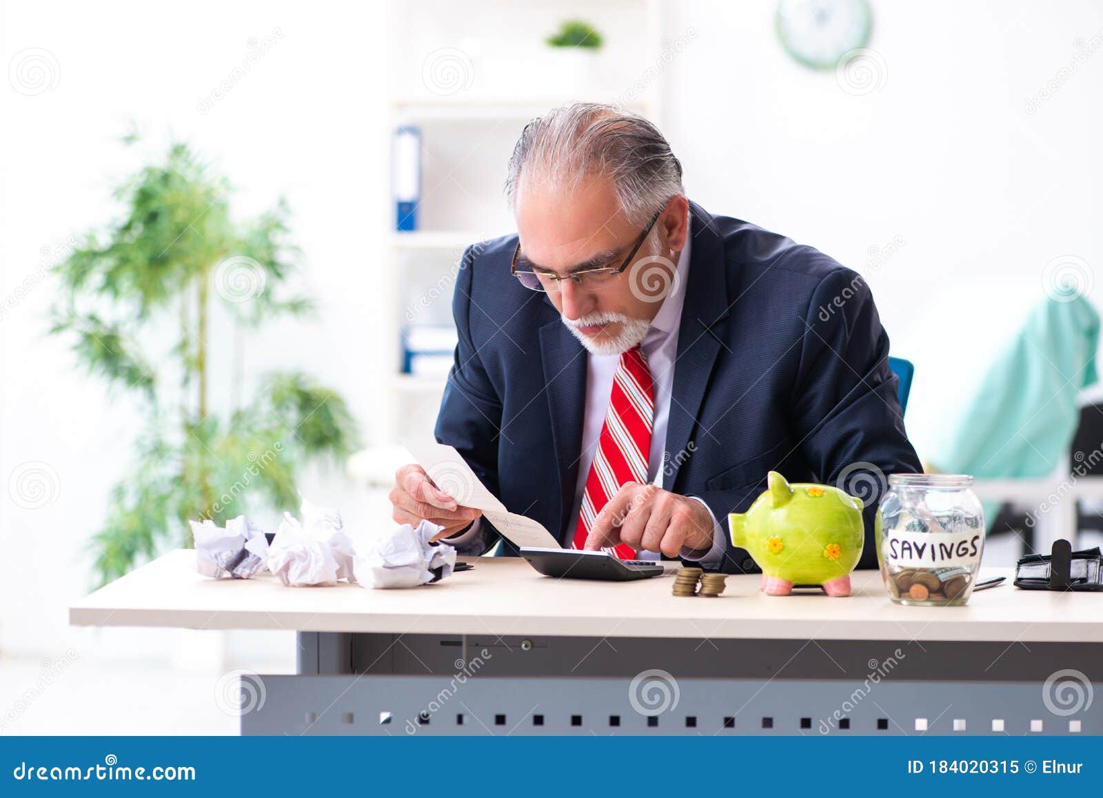 Old Male Accountant in Budget Planning Concept Stock Image - Image of ...
