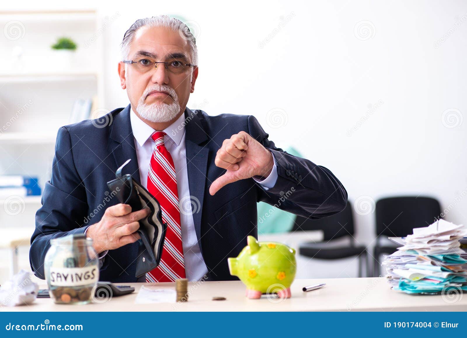 Old Male Accountant in Budget Planning Concept Stock Photo - Image of ...