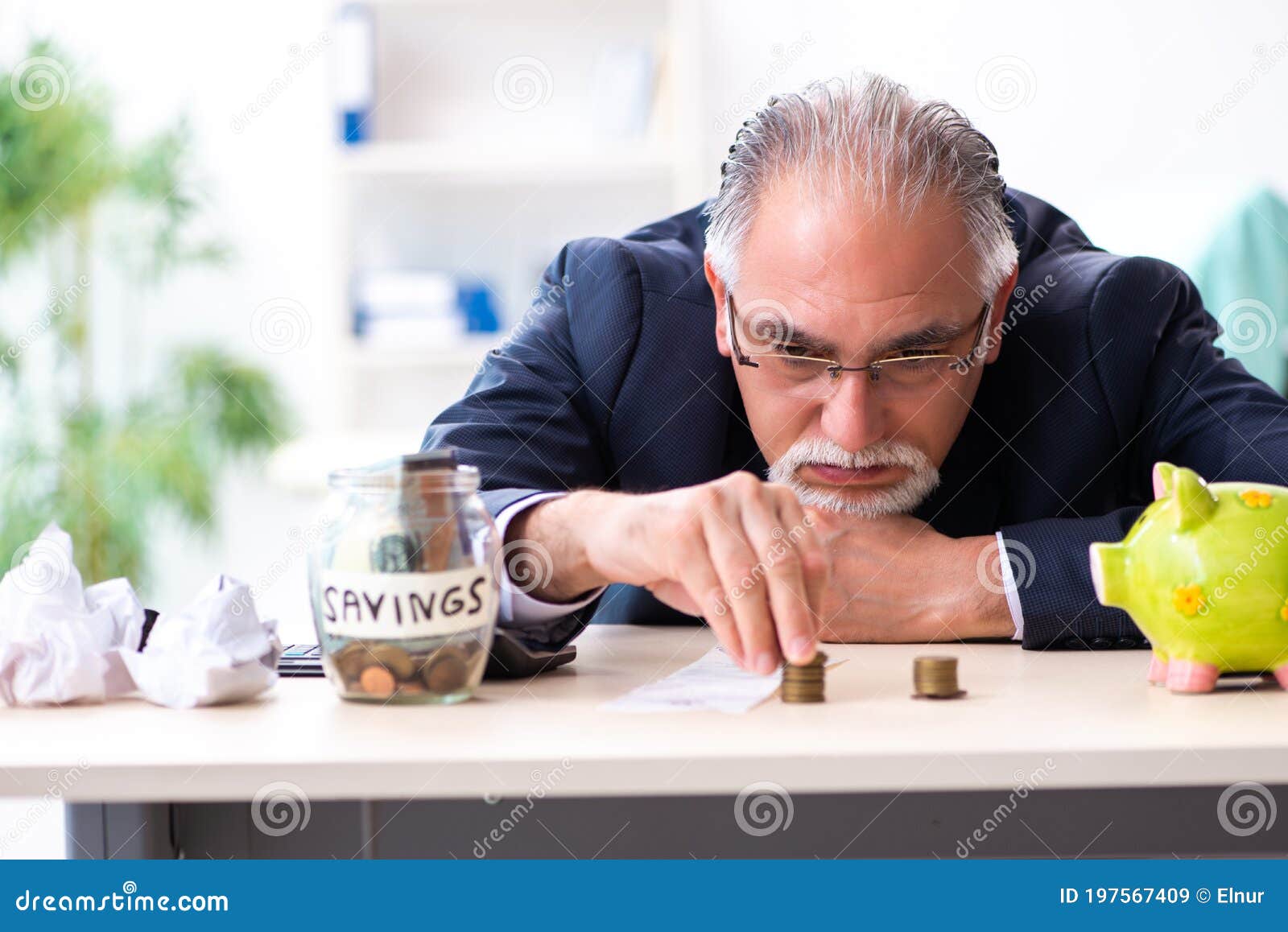 Old Male Accountant in Budget Planning Concept Stock Image - Image of ...