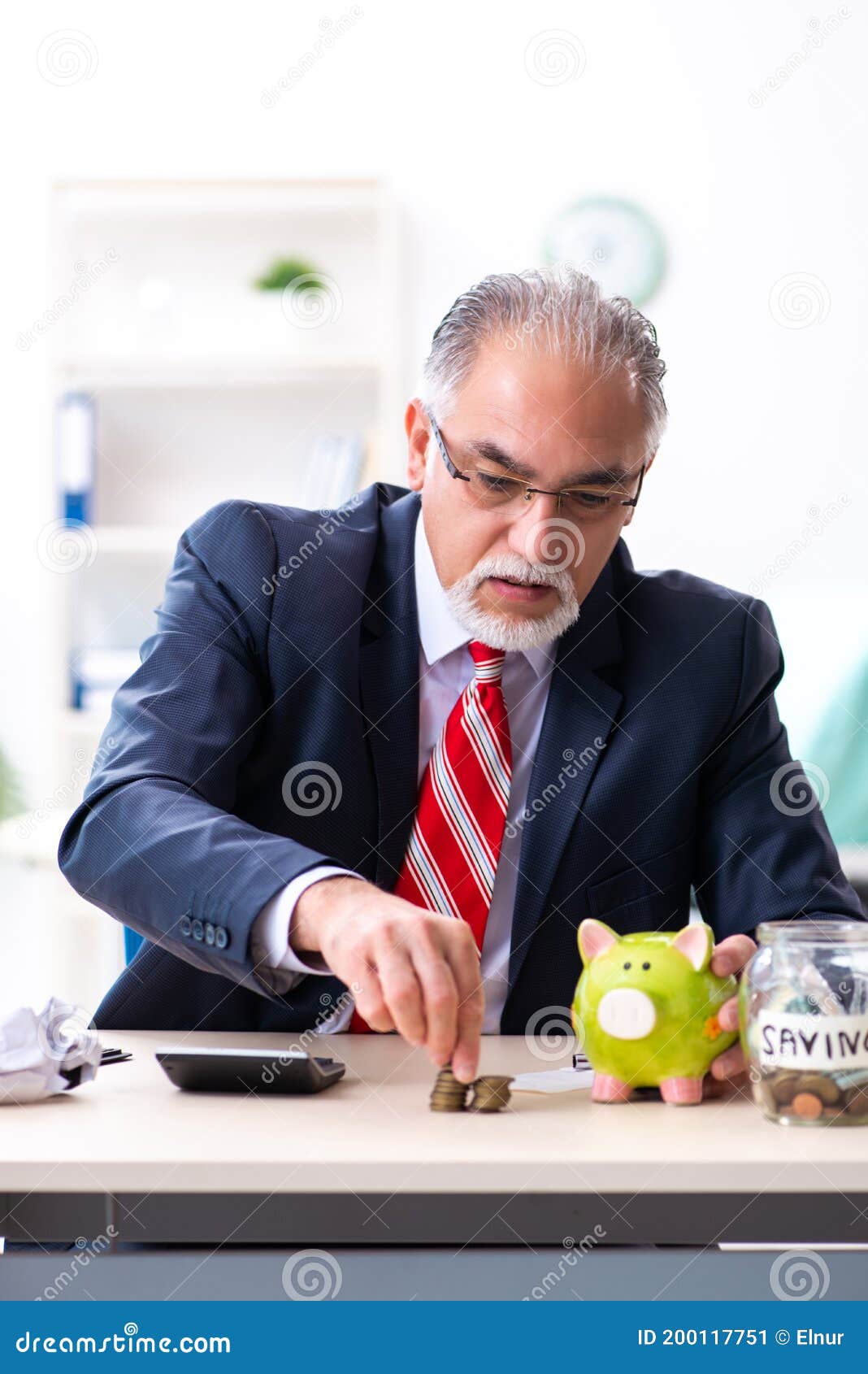 Old Male Accountant in Budget Planning Concept Stock Image - Image of ...