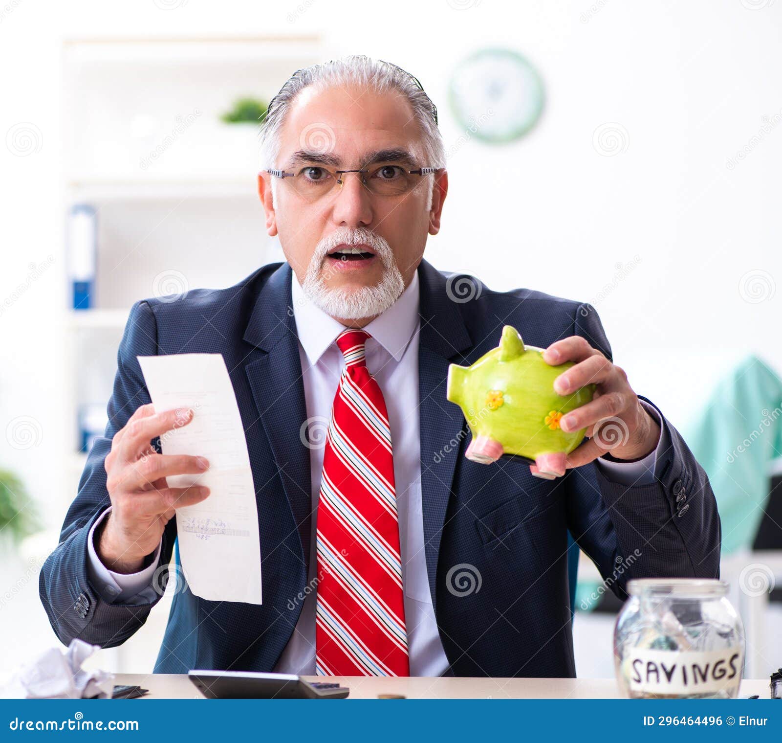 Old Male Accountant in Budget Planning Concept Stock Photo - Image of ...