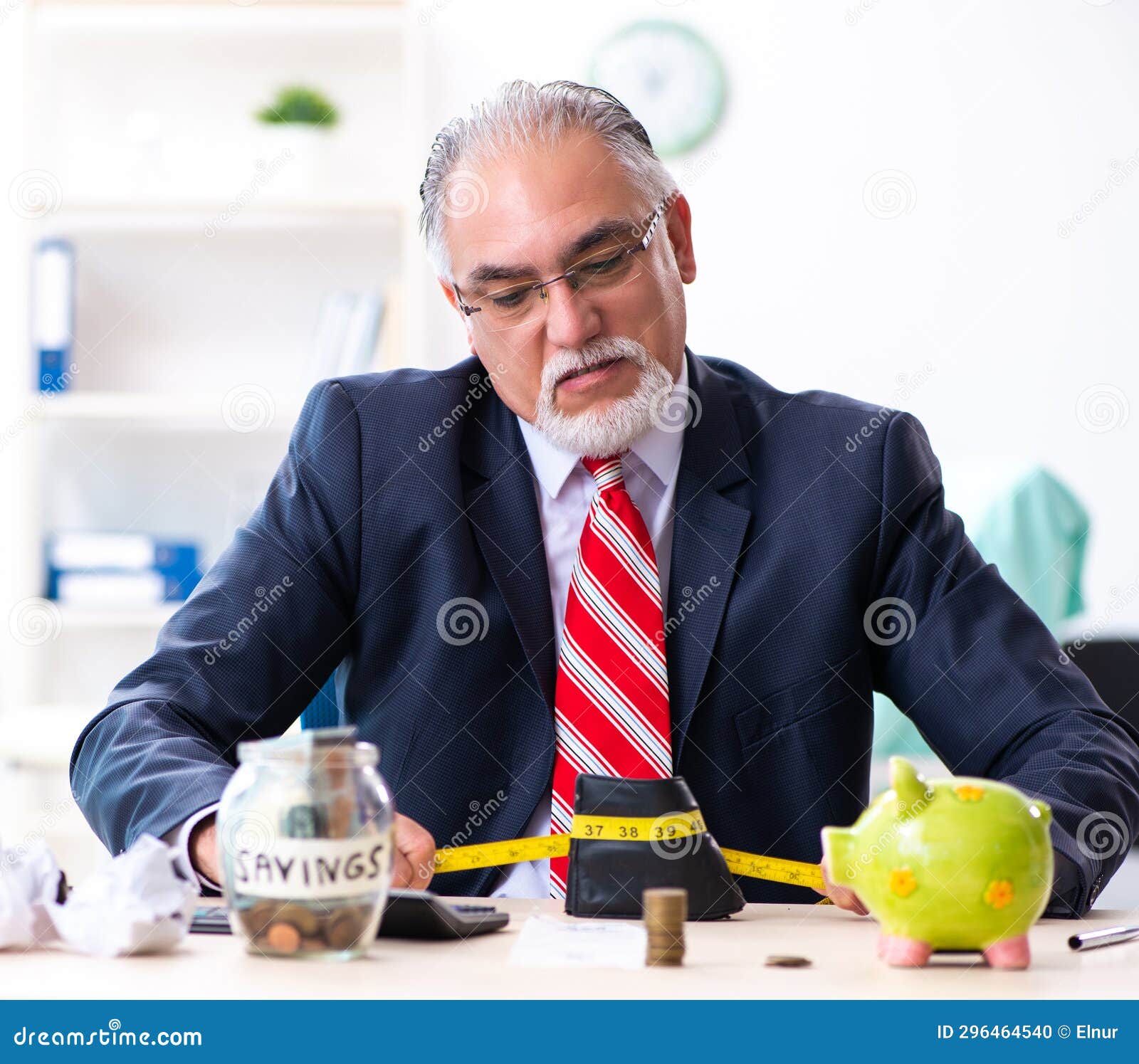 Old Male Accountant in Budget Planning Concept Stock Photo - Image of ...