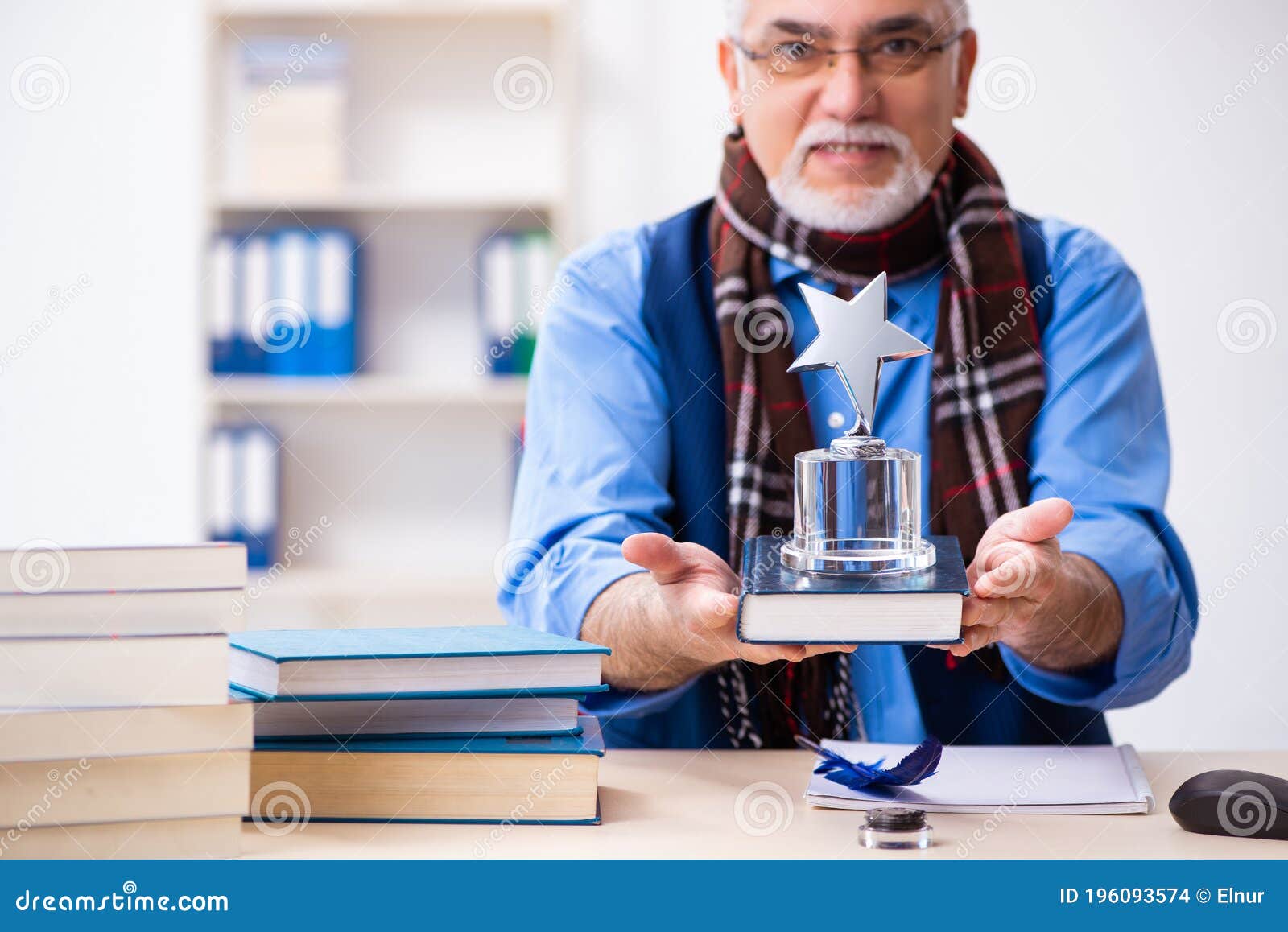 Old Male Author Winning Award Stock Photo - Image of book, bestseller ...