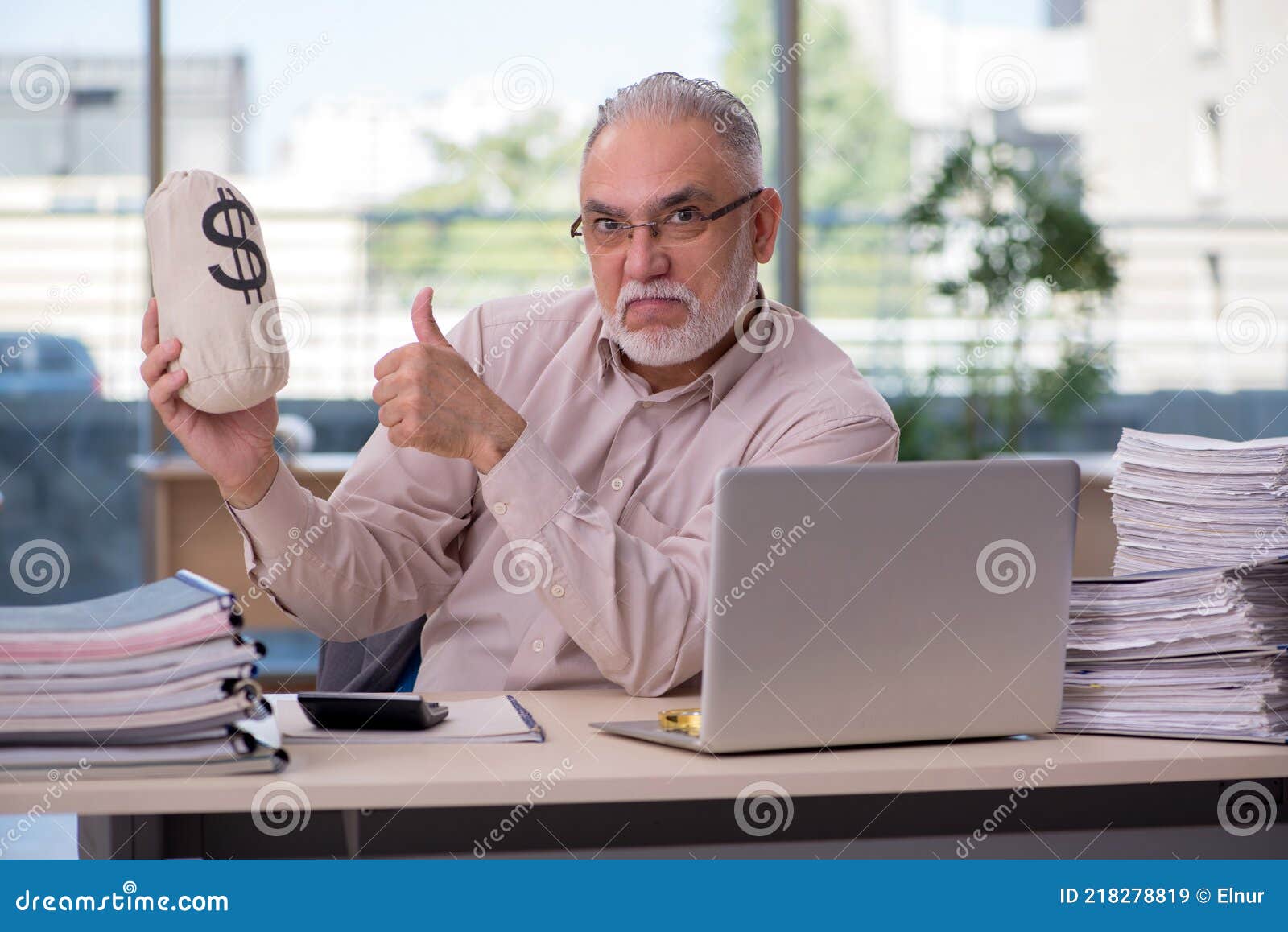 Old Male Bookkeeper in Budget Planning Concept Stock Image - Image of ...
