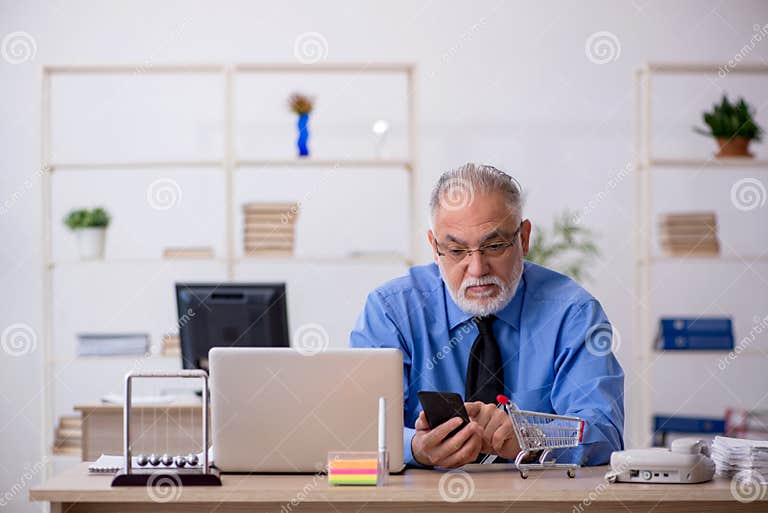 Old Male Bookkeeper Working in the Office Stock Photo - Image of ...