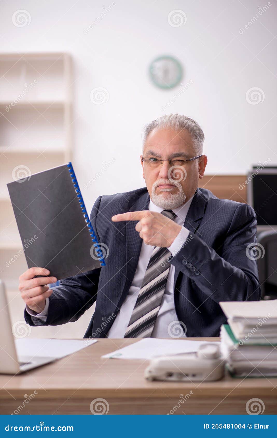 Old Male Boss Employee Working in the Office Stock Photo - Image of ...