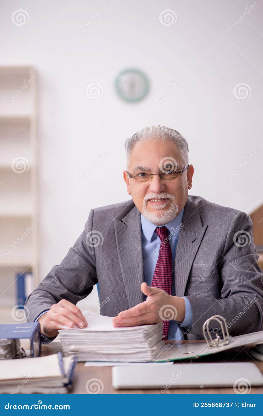 Old Male Boss Employee Working in the Office Stock Image - Image of ...