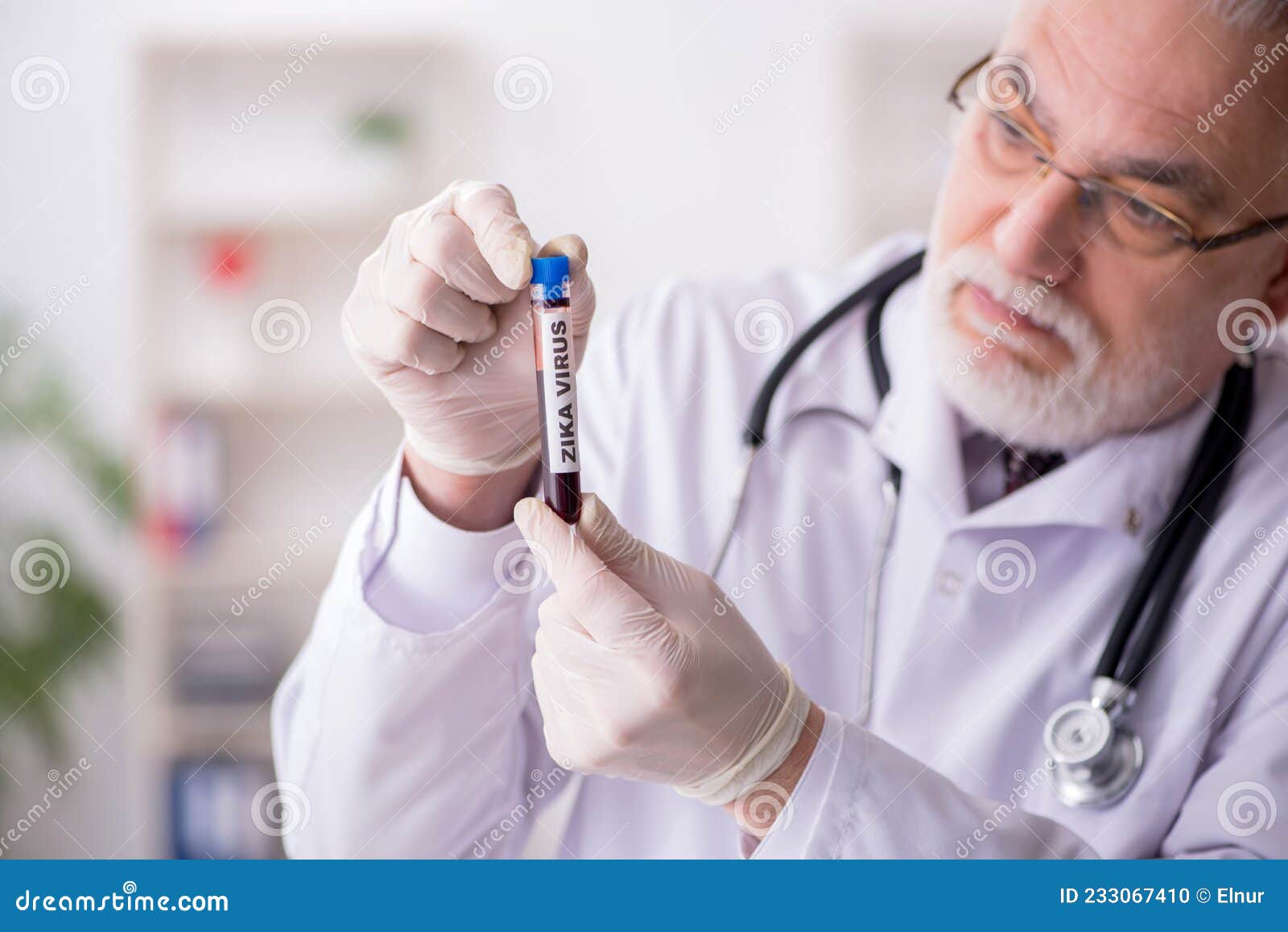 Old Male Doctor Hematologist Working in the Clinic Stock Photo - Image ...