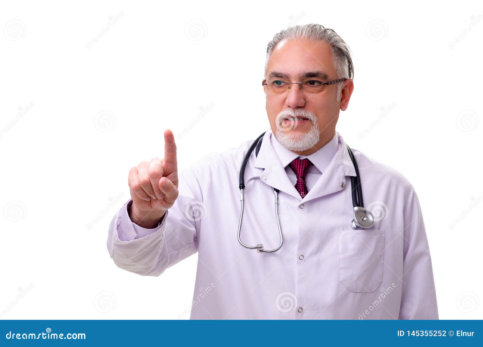 The Old Male Doctor Isolated on White Stock Photo - Image of doctor ...