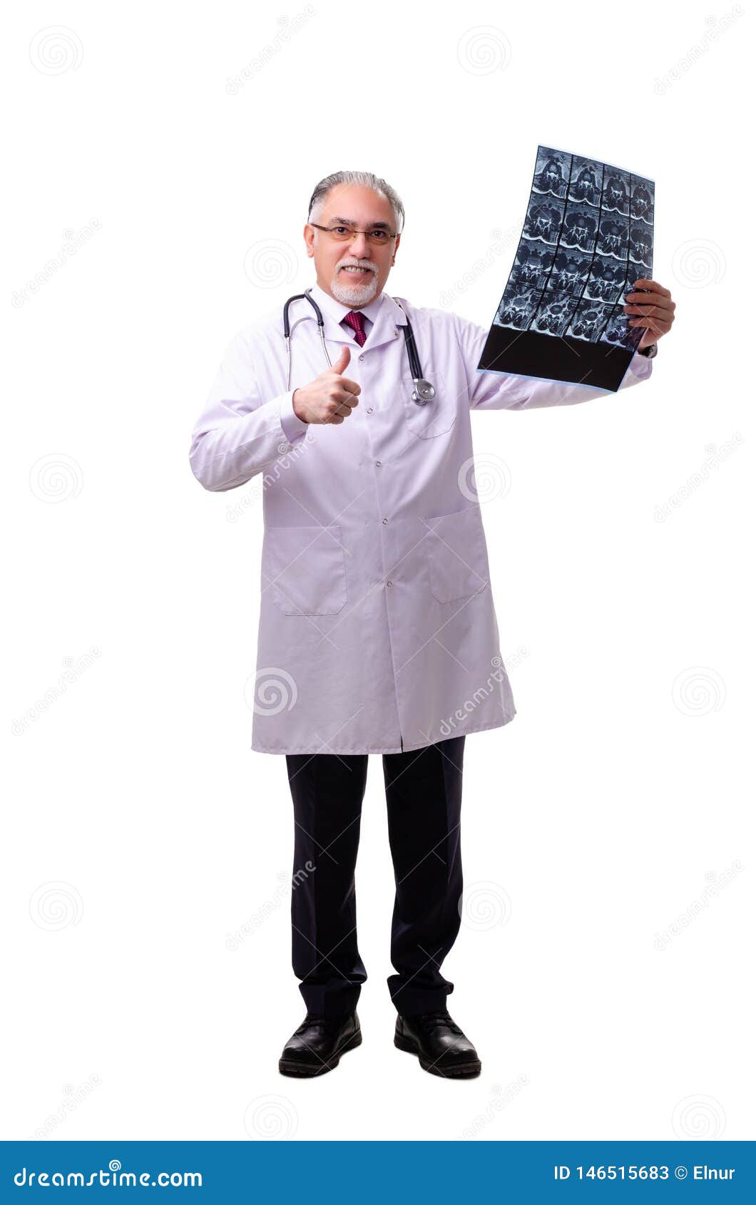 The Old Male Doctor Isolated on White Stock Image - Image of case ...