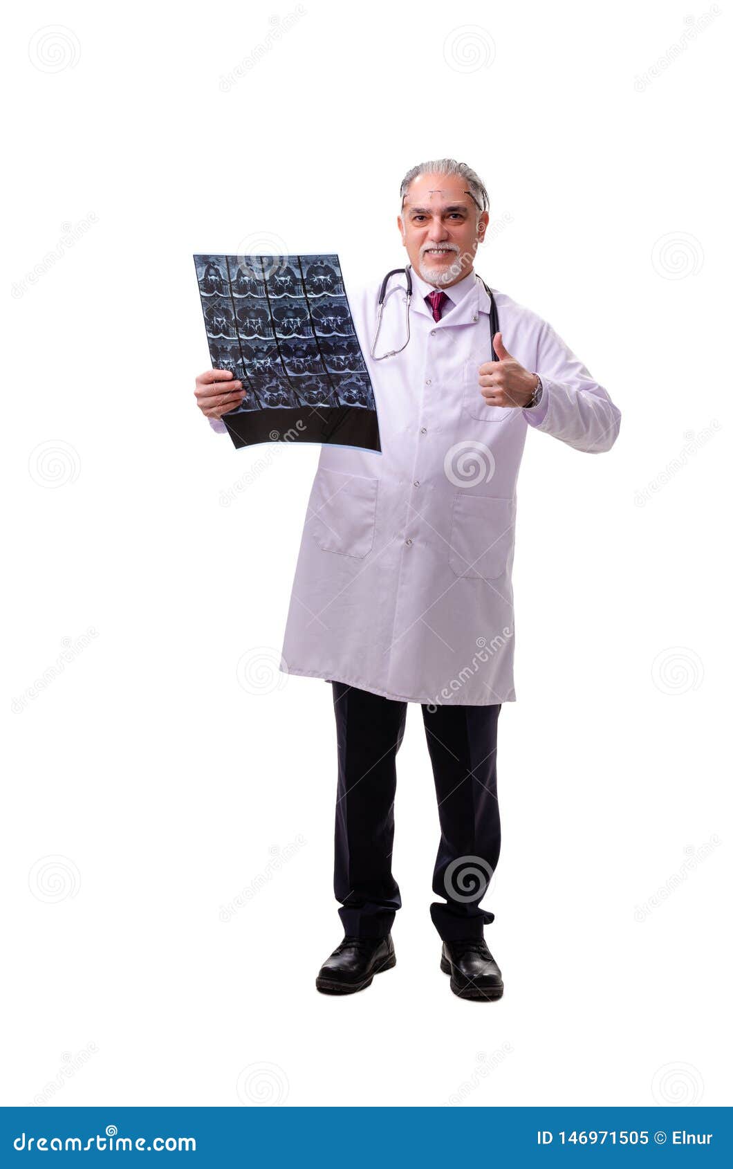 The Old Male Doctor Isolated on White Stock Image - Image of care ...