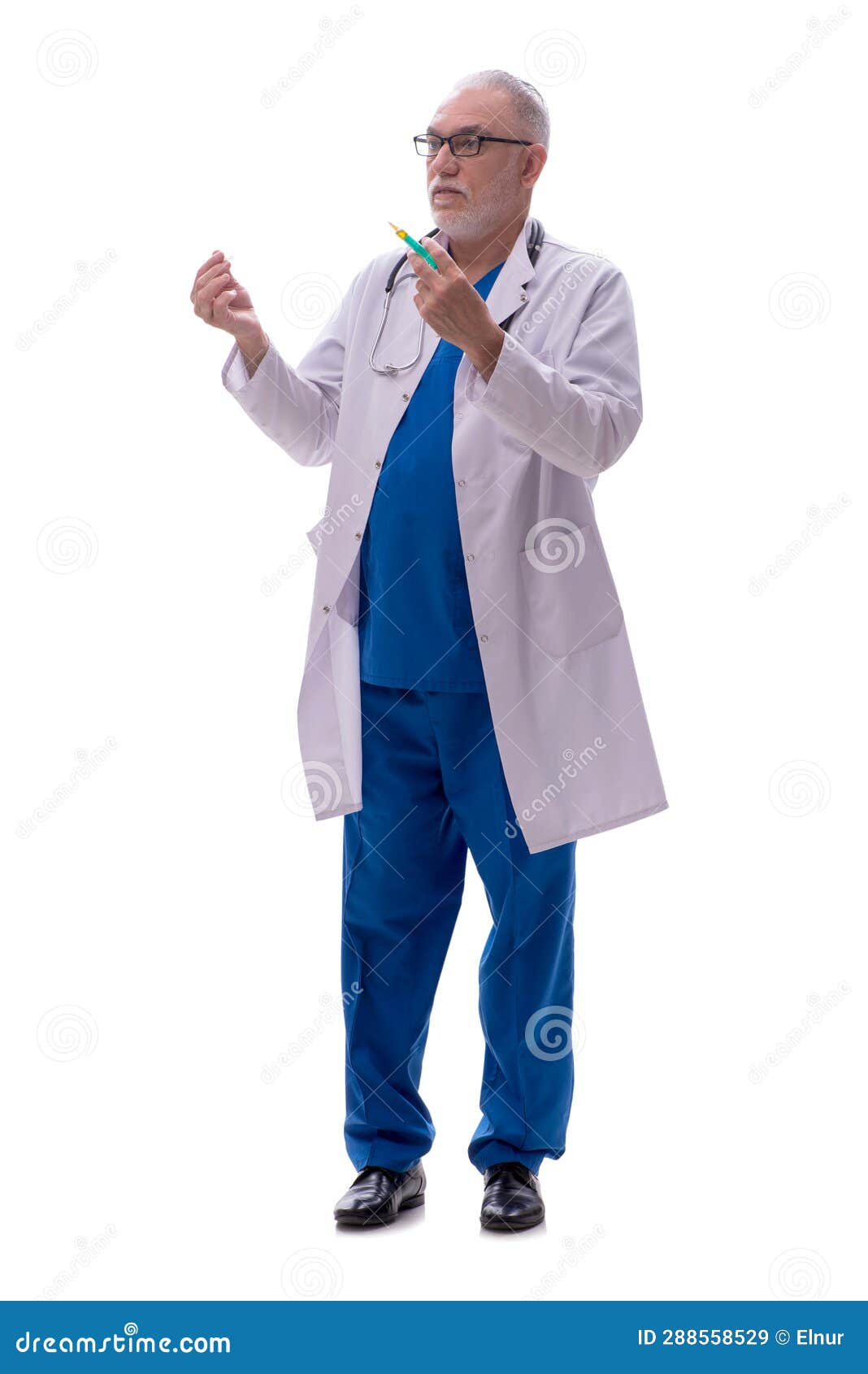 Old Male Doctor Isolated on White Stock Image - Image of specialist ...