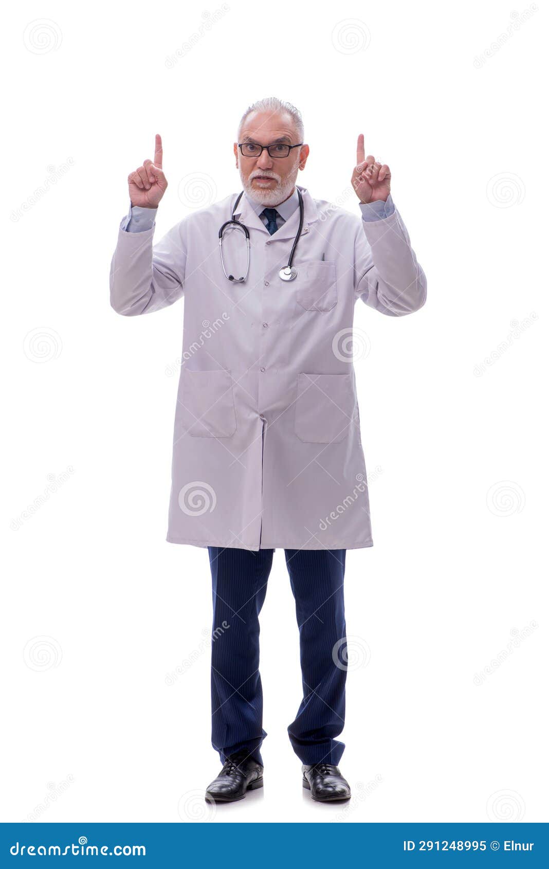 Old Male Doctor Isolated on White Stock Image - Image of health ...