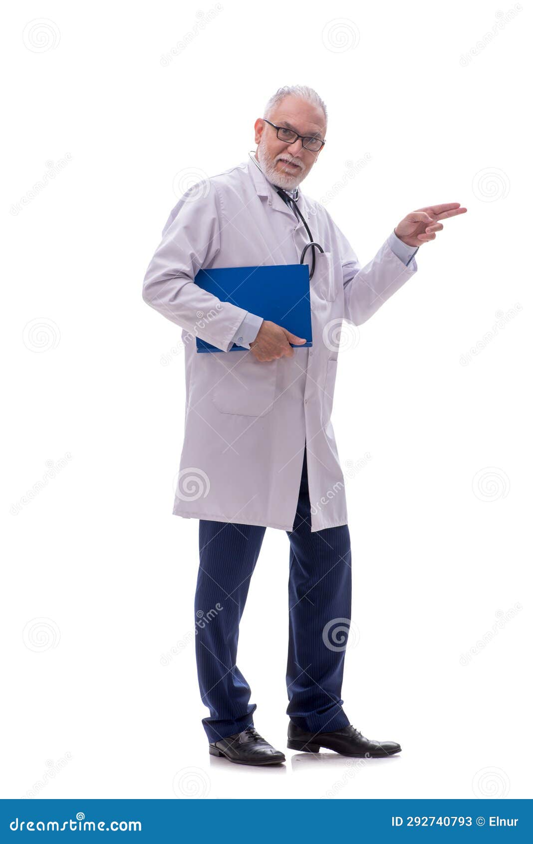 Old Male Doctor Isolated on White Stock Image - Image of healthcare ...