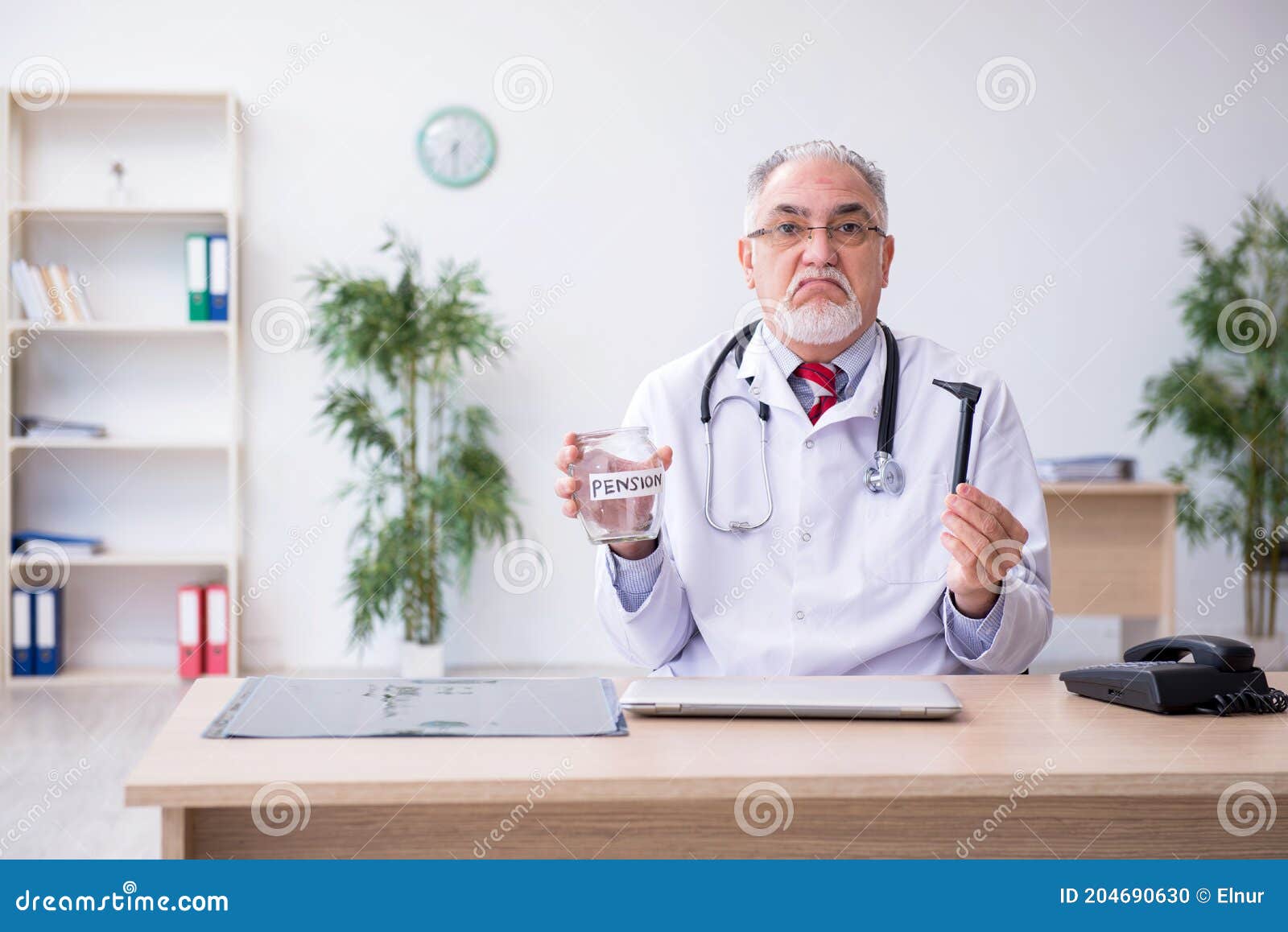 Old Male Doctor in Retirement Concept Stock Photo - Image of mortgage ...