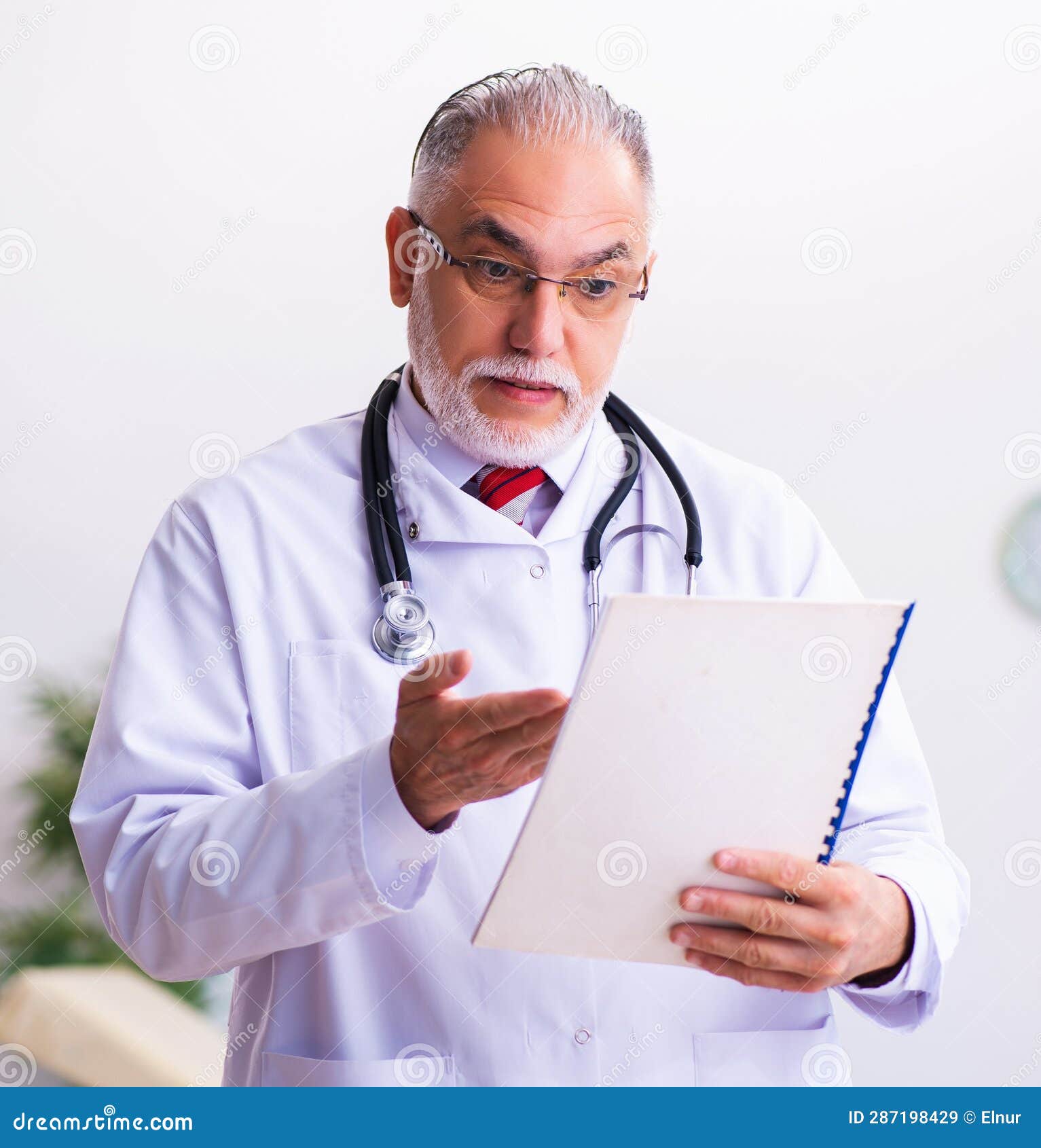 Old Male Doctor Working in the Clinic Stock Image - Image of medic ...