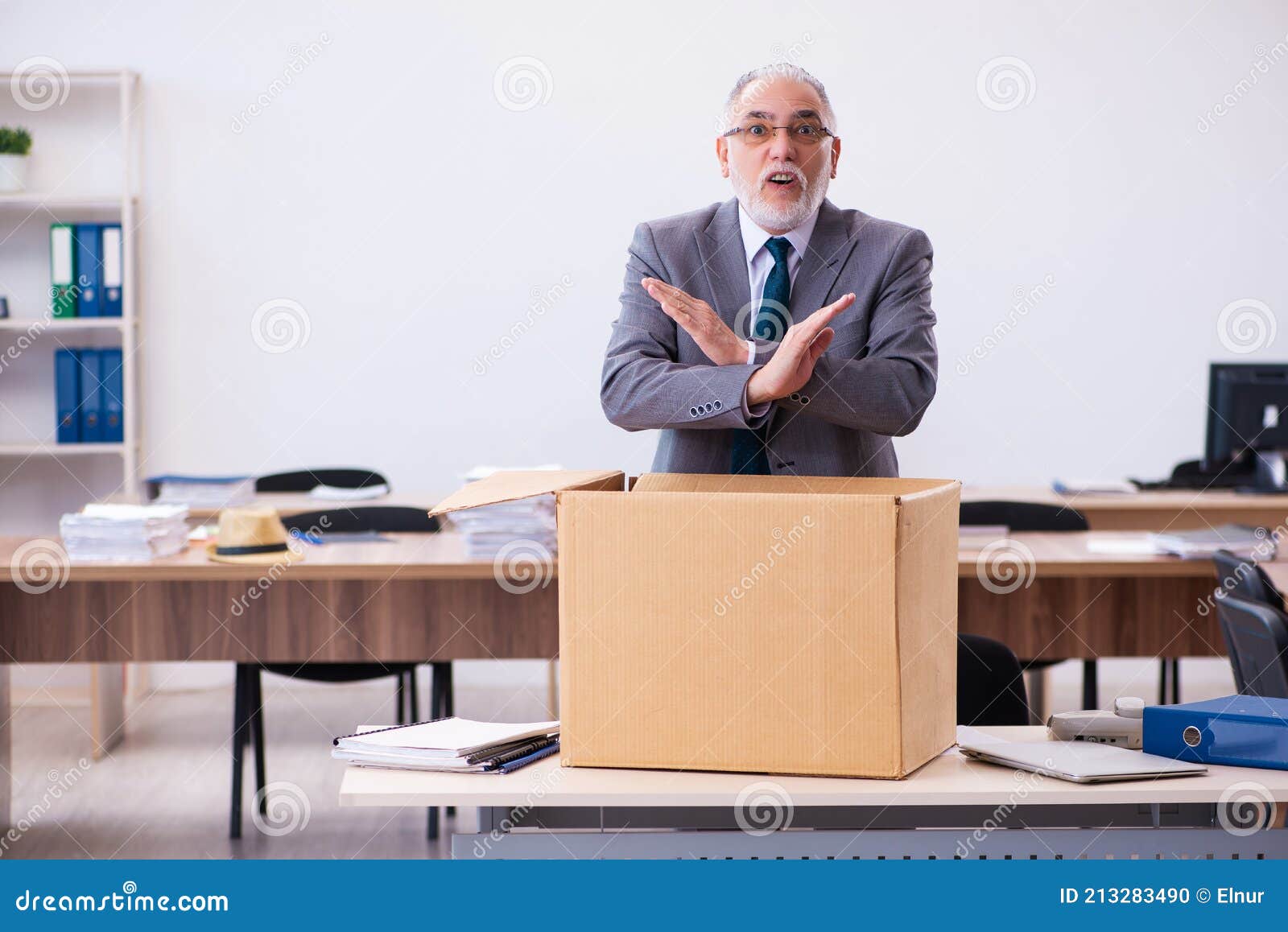 Old Male Employee Being Fired from His Work Stock Photo - Image of ...