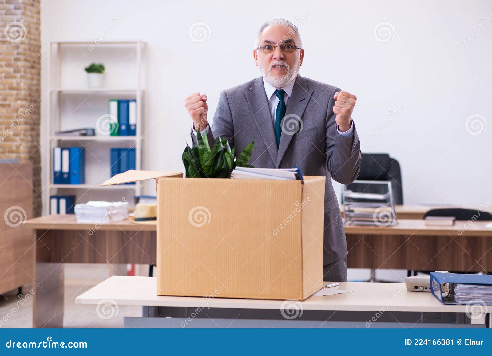 Old Male Employee Being Fired from His Work Stock Image - Image of ...