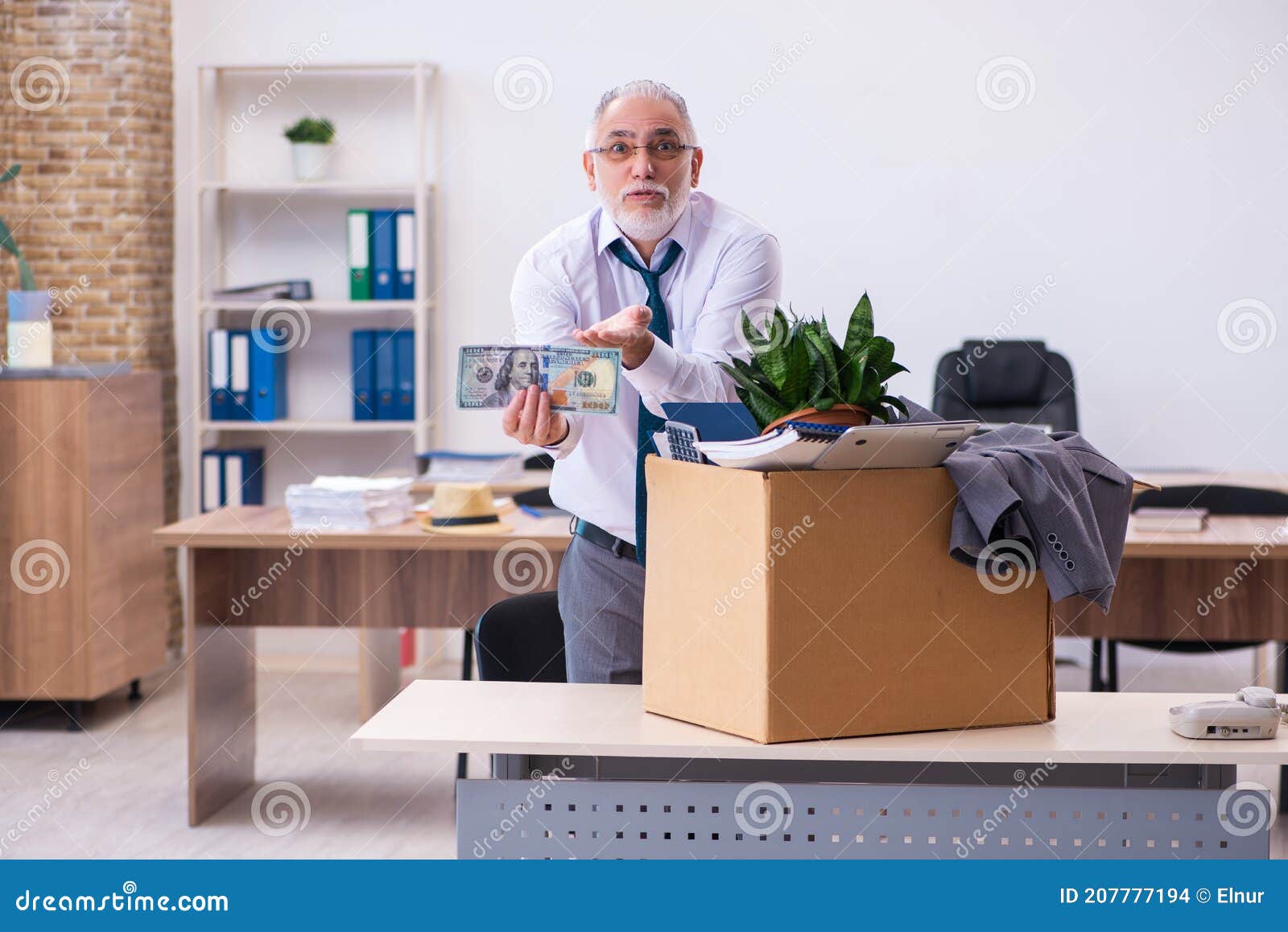 Old Male Employee Being Fired from His Work in Retirement Concept Stock ...