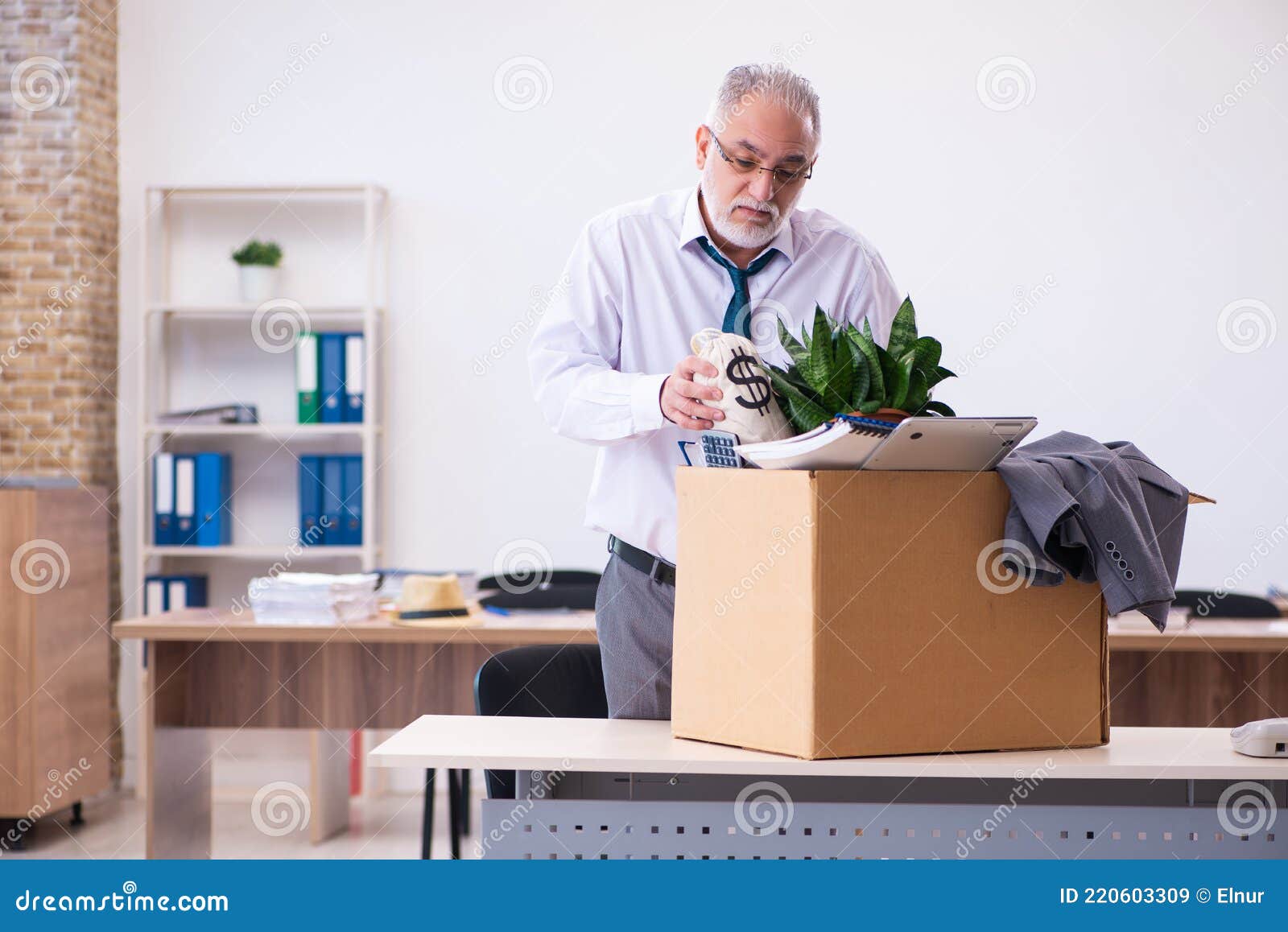 Old Male Employee Being Fired from His Work in Retirement Concept Stock ...