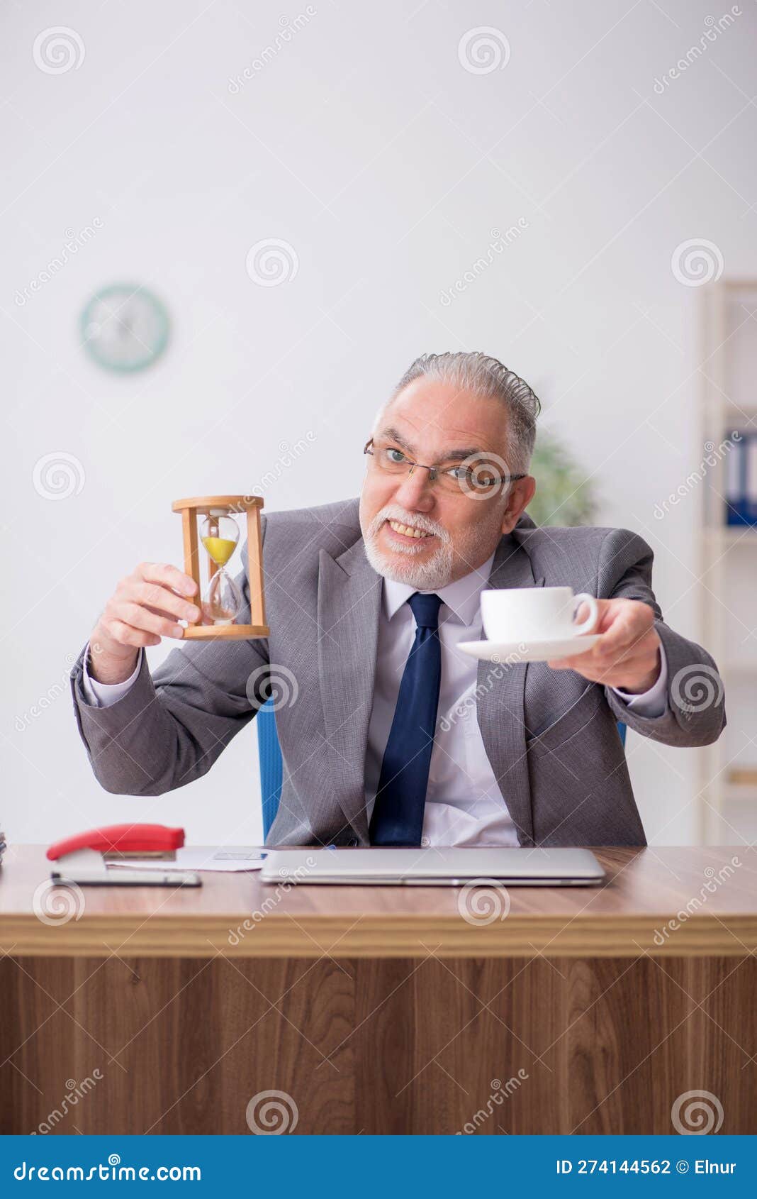Old Male Employee Drinking Coffee during Break Stock Photo - Image of ...