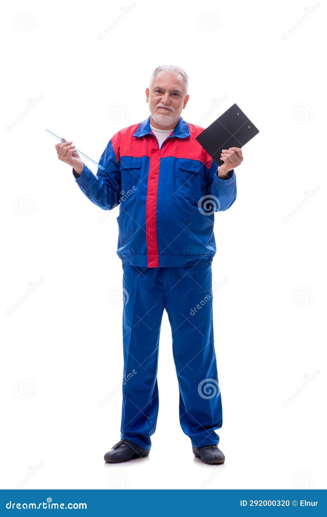 Old Foreman Isolated on White Stock Photo - Image of engineer, repair ...