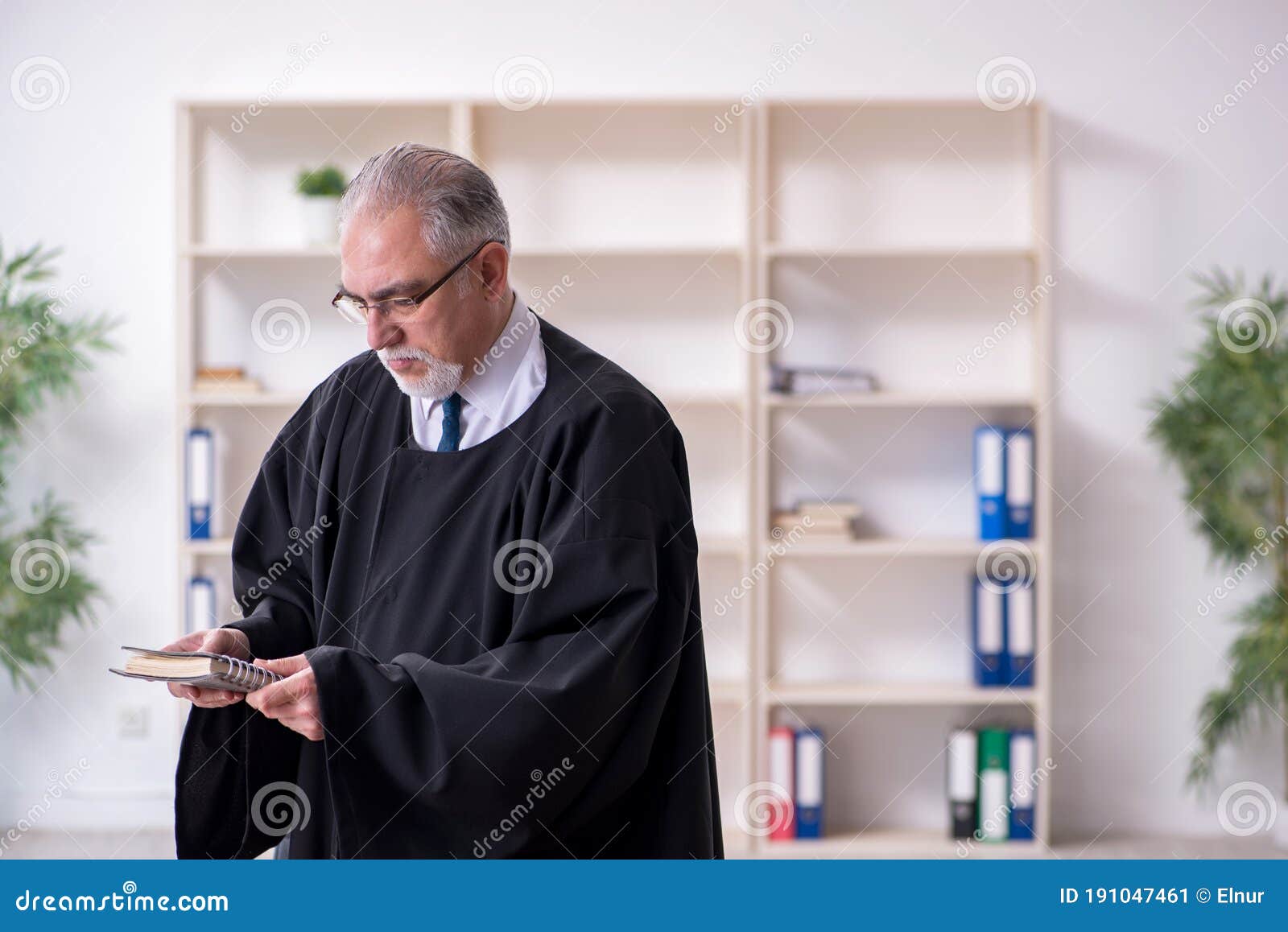 Old Male Judge Working in Courthouse Stock Image - Image of legal ...