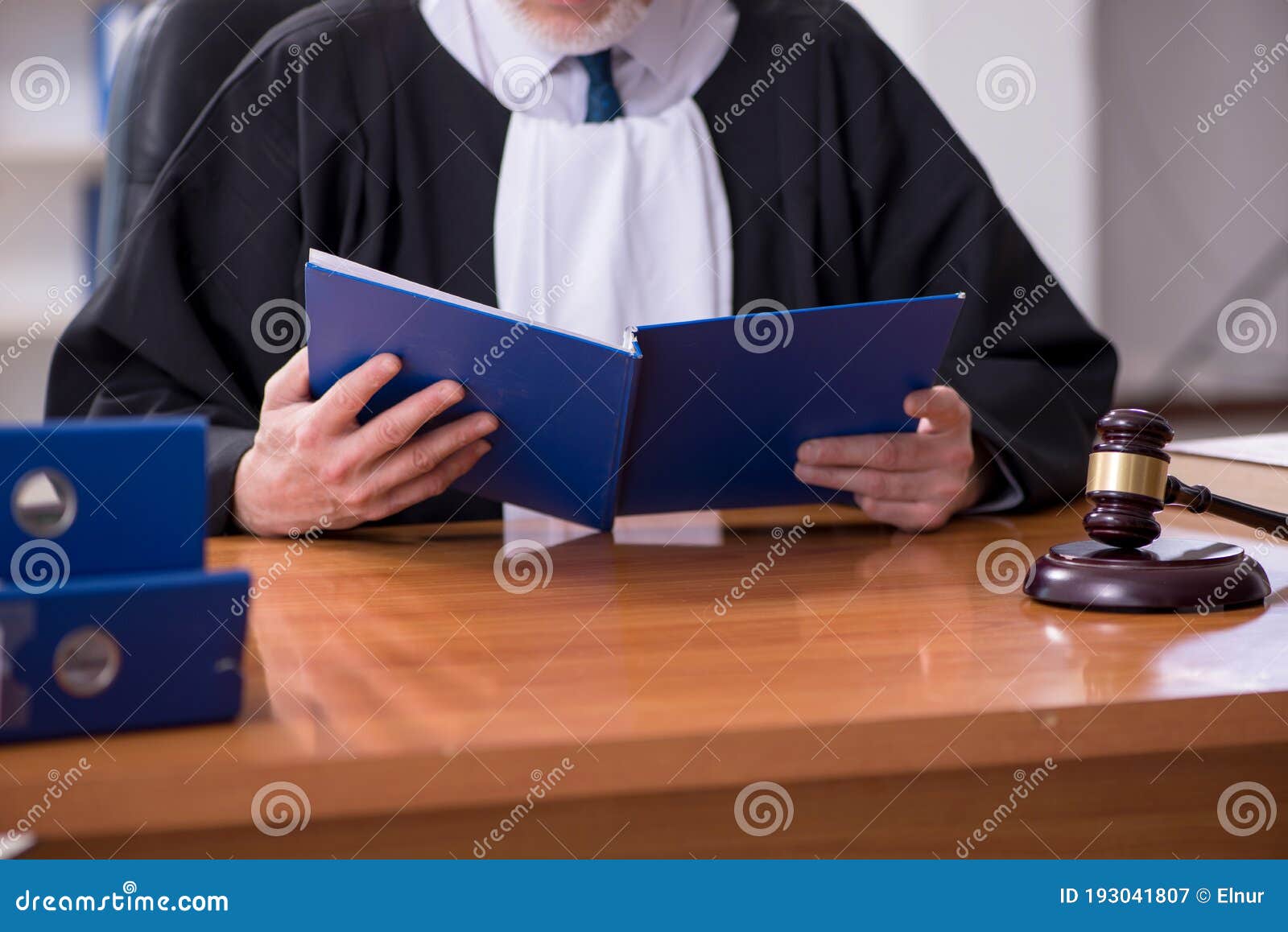 Old Male Judge Working in Courthouse Stock Image - Image of judge ...