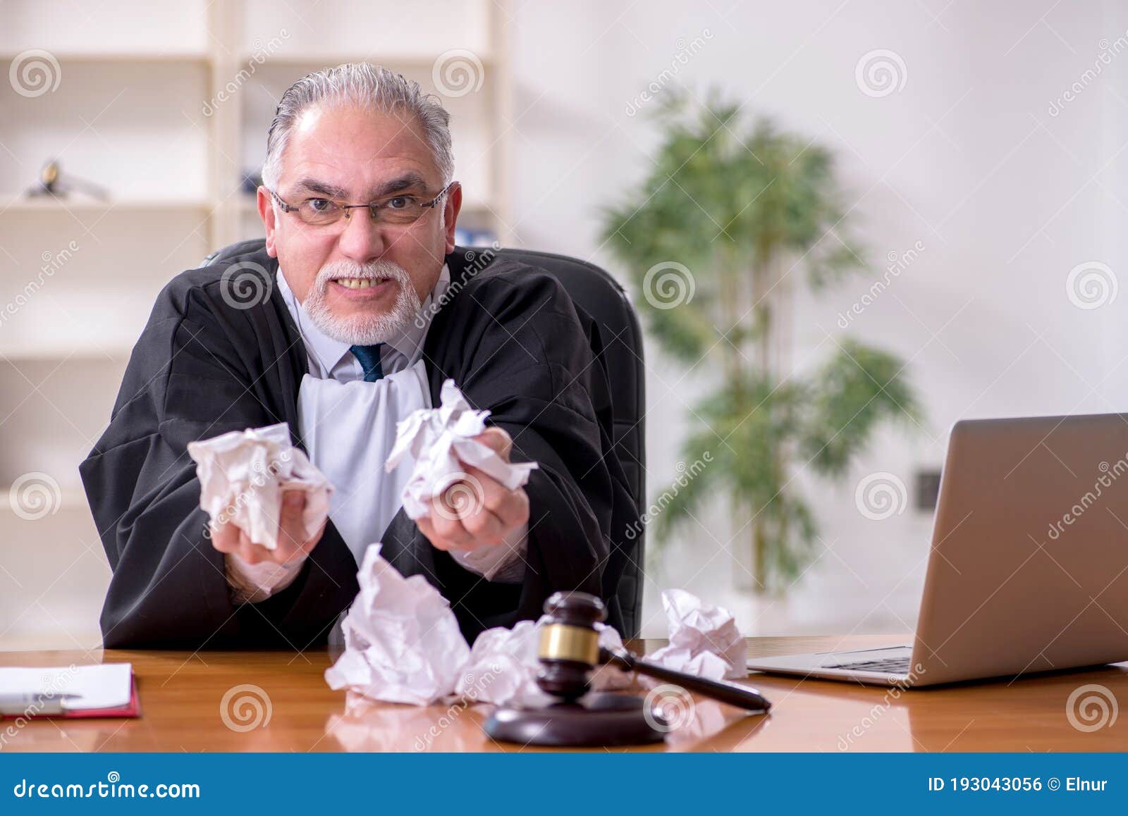 Old Male Judge Working in Courthouse Stock Photo - Image of mistake ...