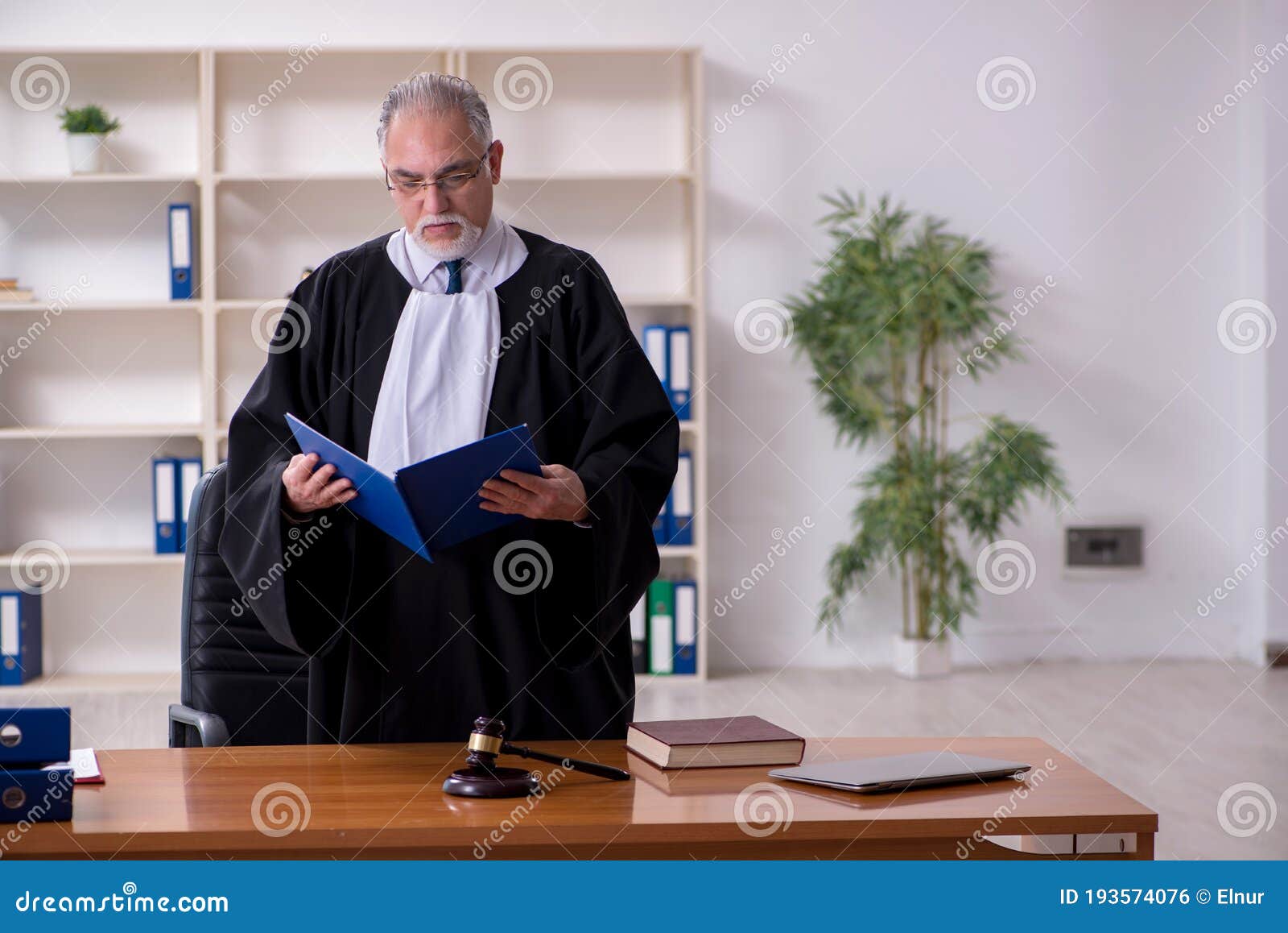 Old Male Judge Working in Courthouse Stock Photo - Image of defense ...