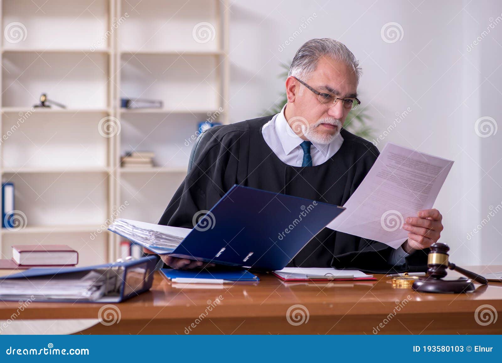 Old Male Judge Working in Courthouse Stock Image - Image of courthouse ...