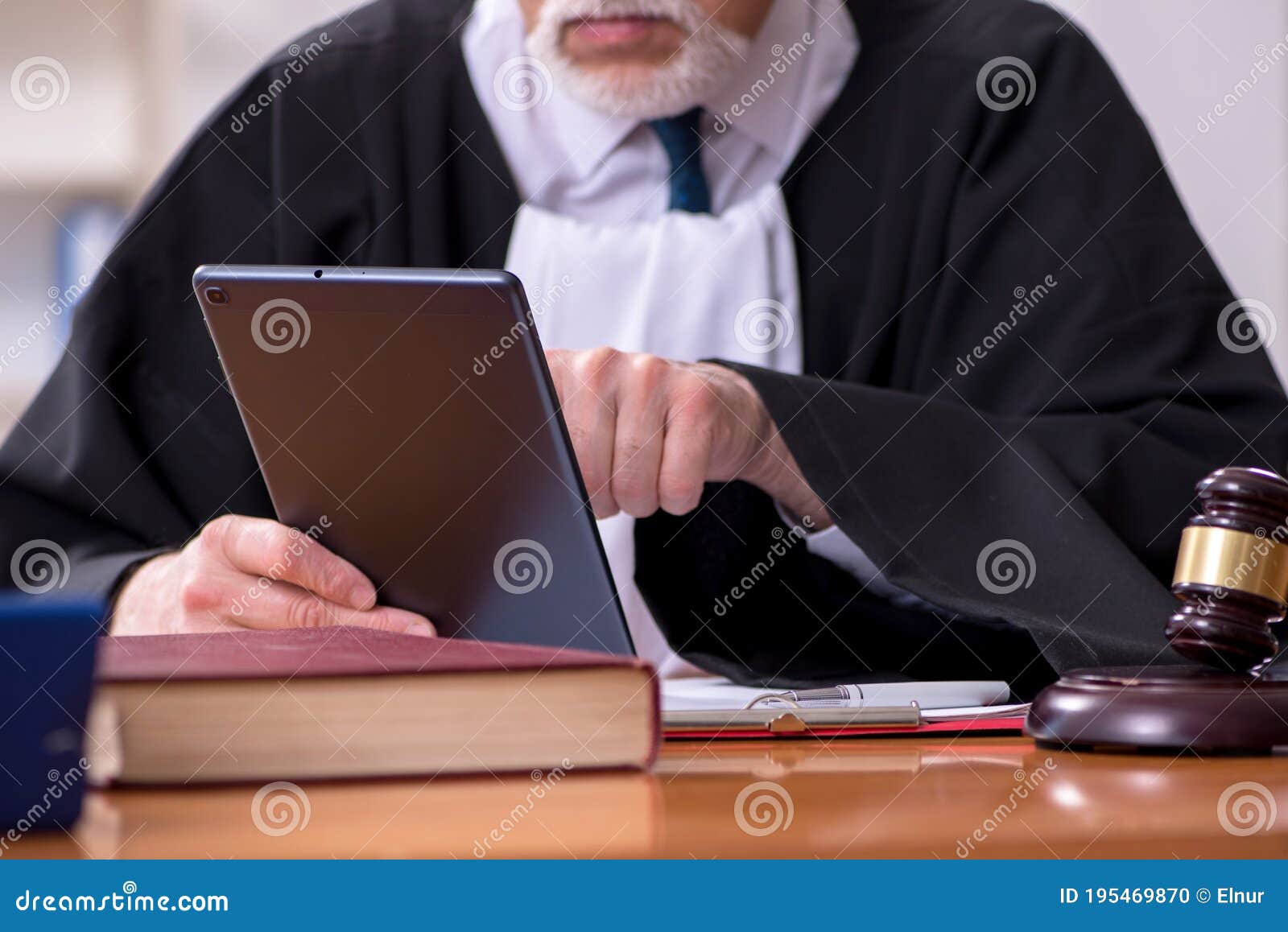 Old Male Judge Working in Courthouse Stock Photo - Image of litigation ...