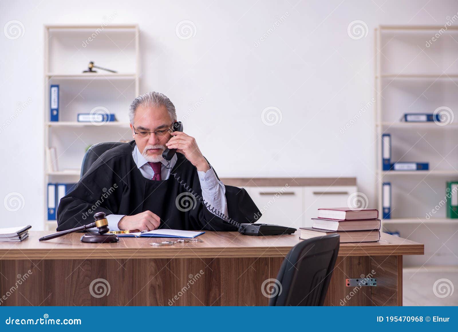 Old Male Judge Working in the Courthouse Stock Photo - Image of legal ...