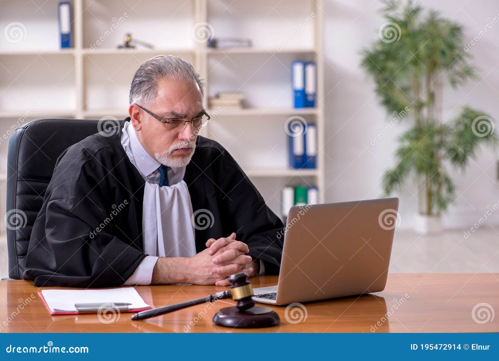 Old Male Judge Working in Courthouse Stock Photo - Image of court ...