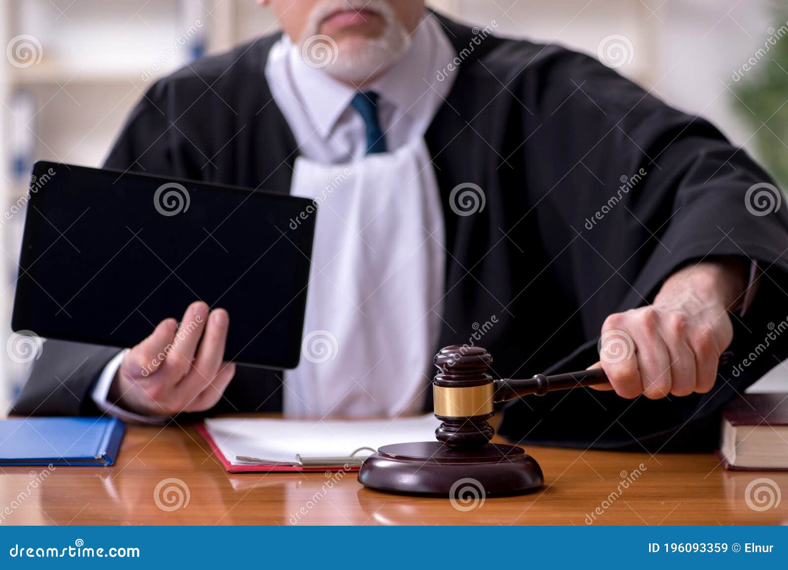 Old Male Judge Working in Courthouse Stock Image - Image of juridical ...