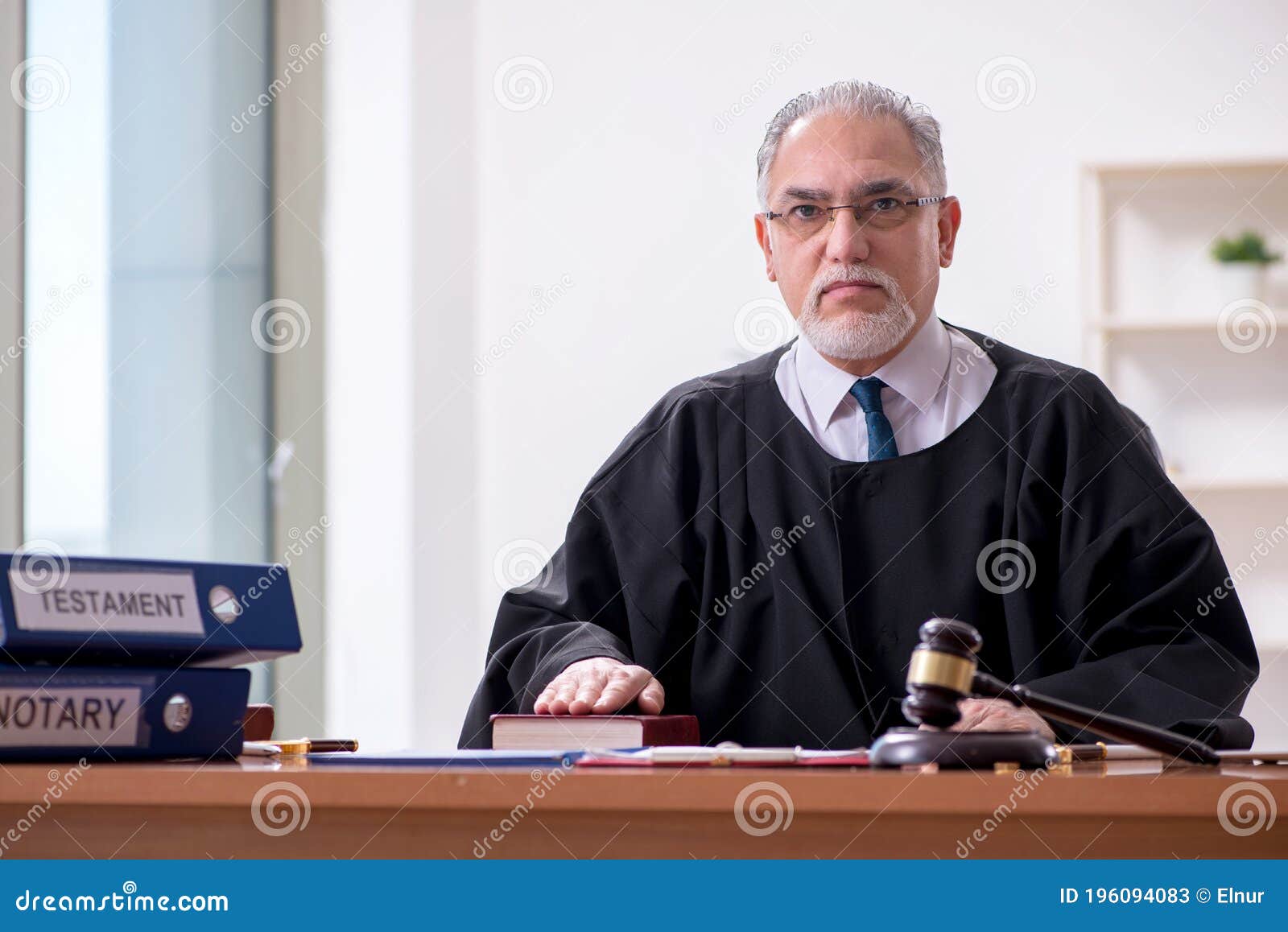 Old Male Judge Working in Courthouse Stock Image - Image of ...