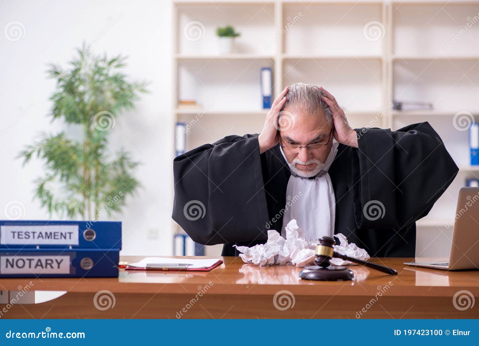 Old Male Judge Working in Courthouse Stock Photo - Image of judicial ...