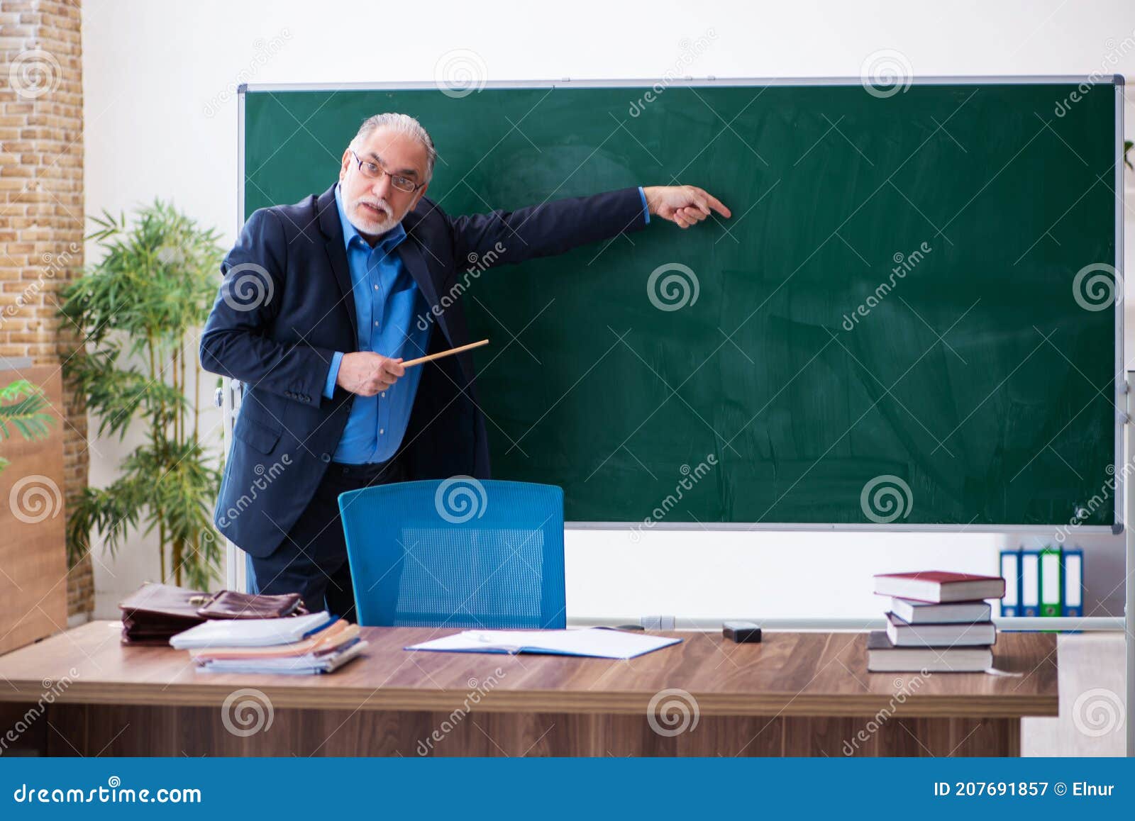 Old Male Math Teacher in the Classroom Stock Image - Image of training ...