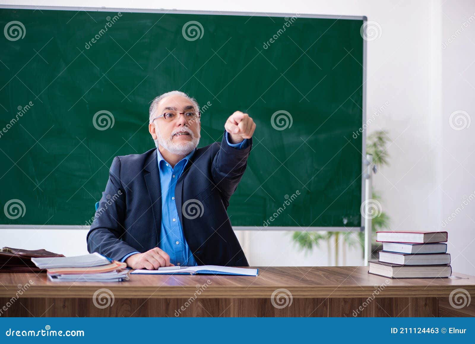Old Male Math Teacher in the Classroom Stock Image - Image of tutor ...