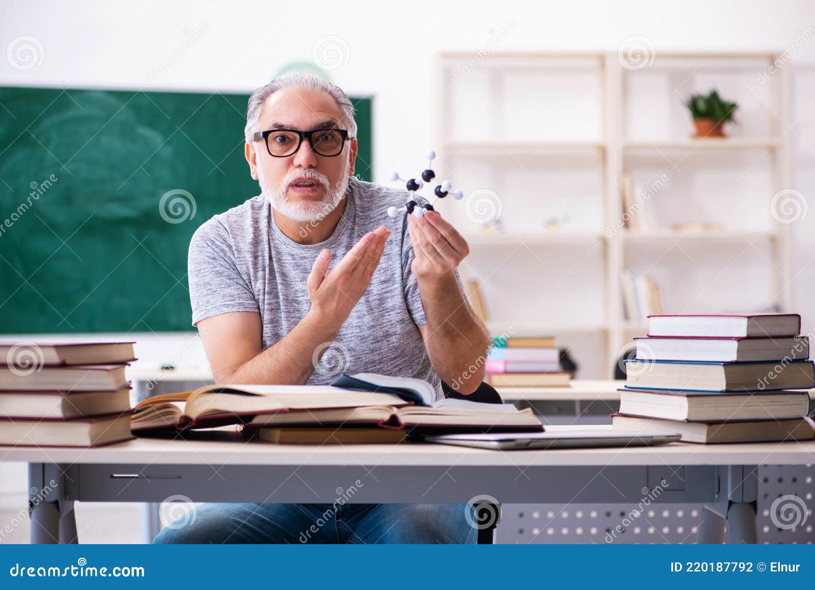 Old Male Physicist Student in the Classroom Stock Photo - Image of ...