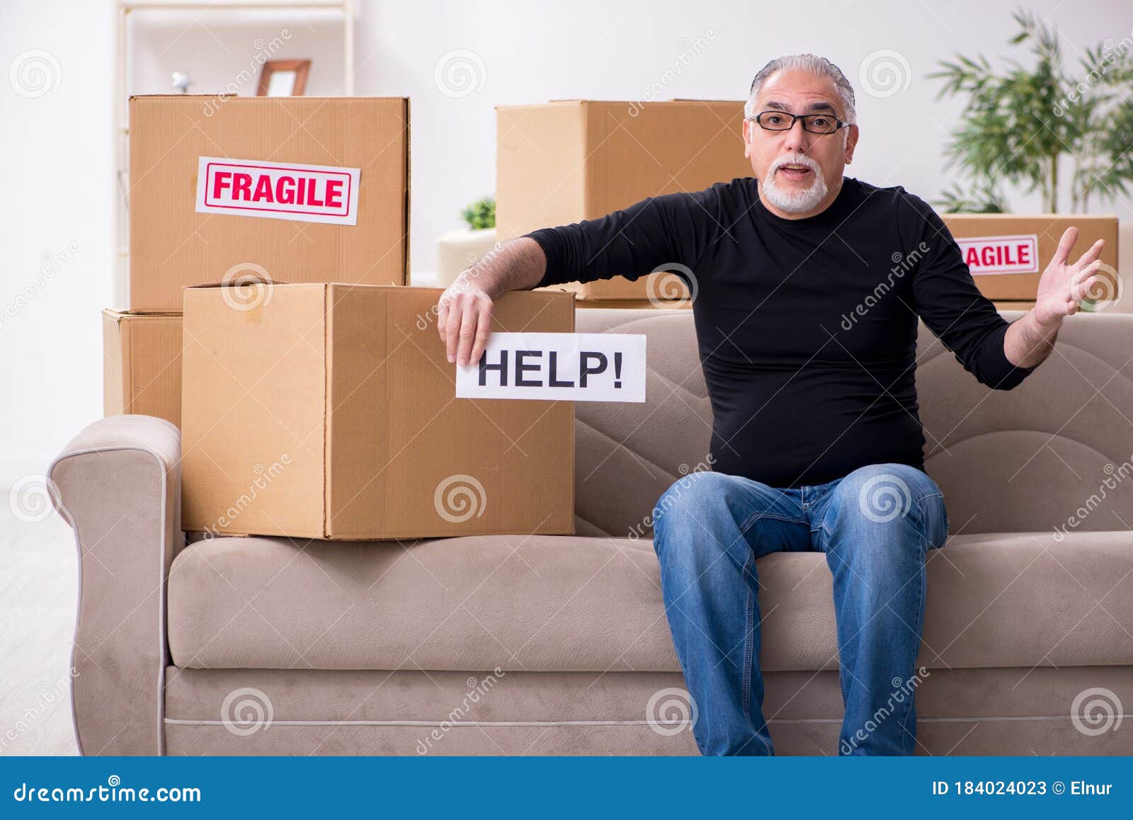 Professional Mover Unloading Boxes From Van Stock Photography ...