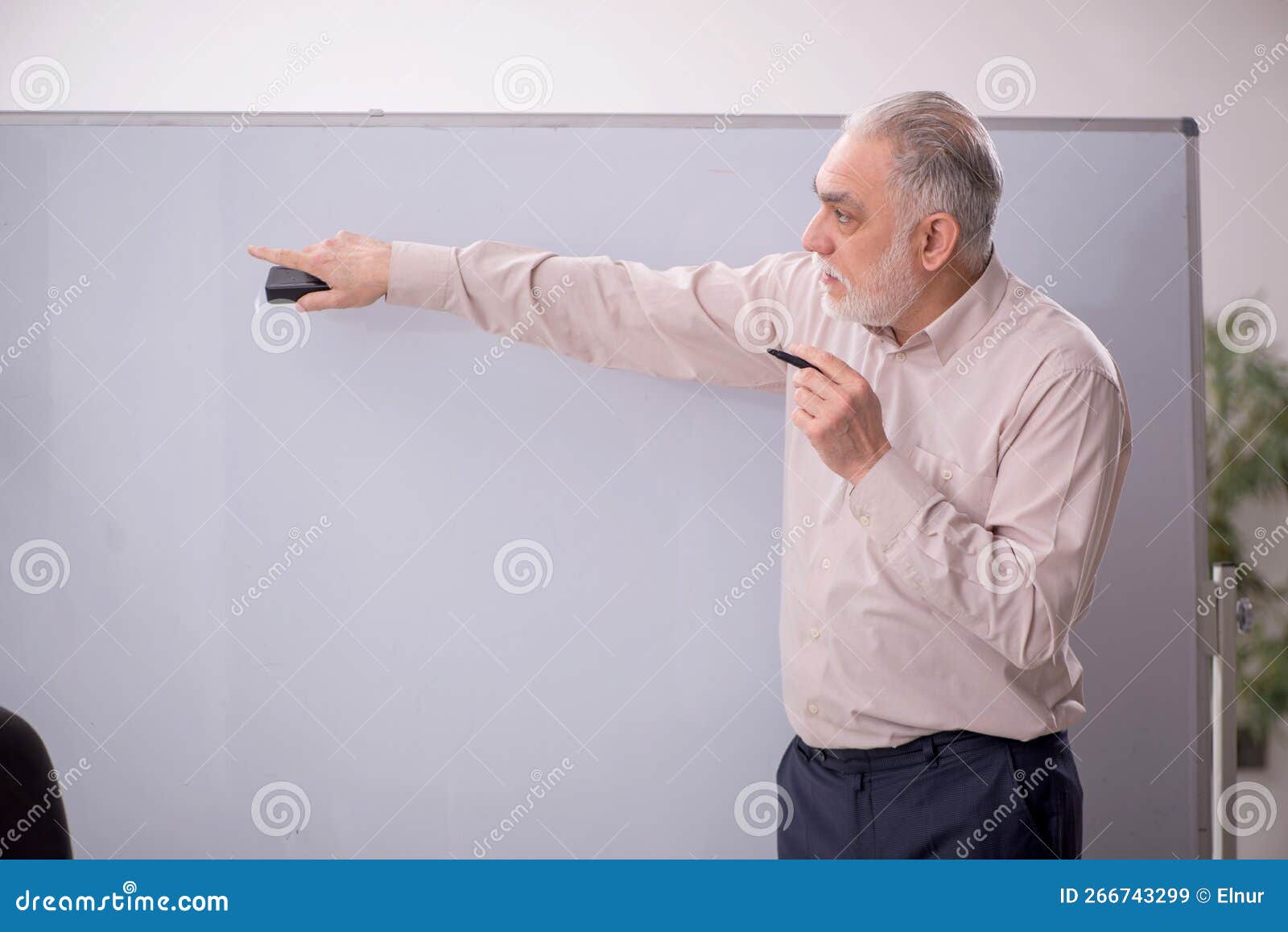 Old Male Teacher in the Classroom Stock Image - Image of lecture ...