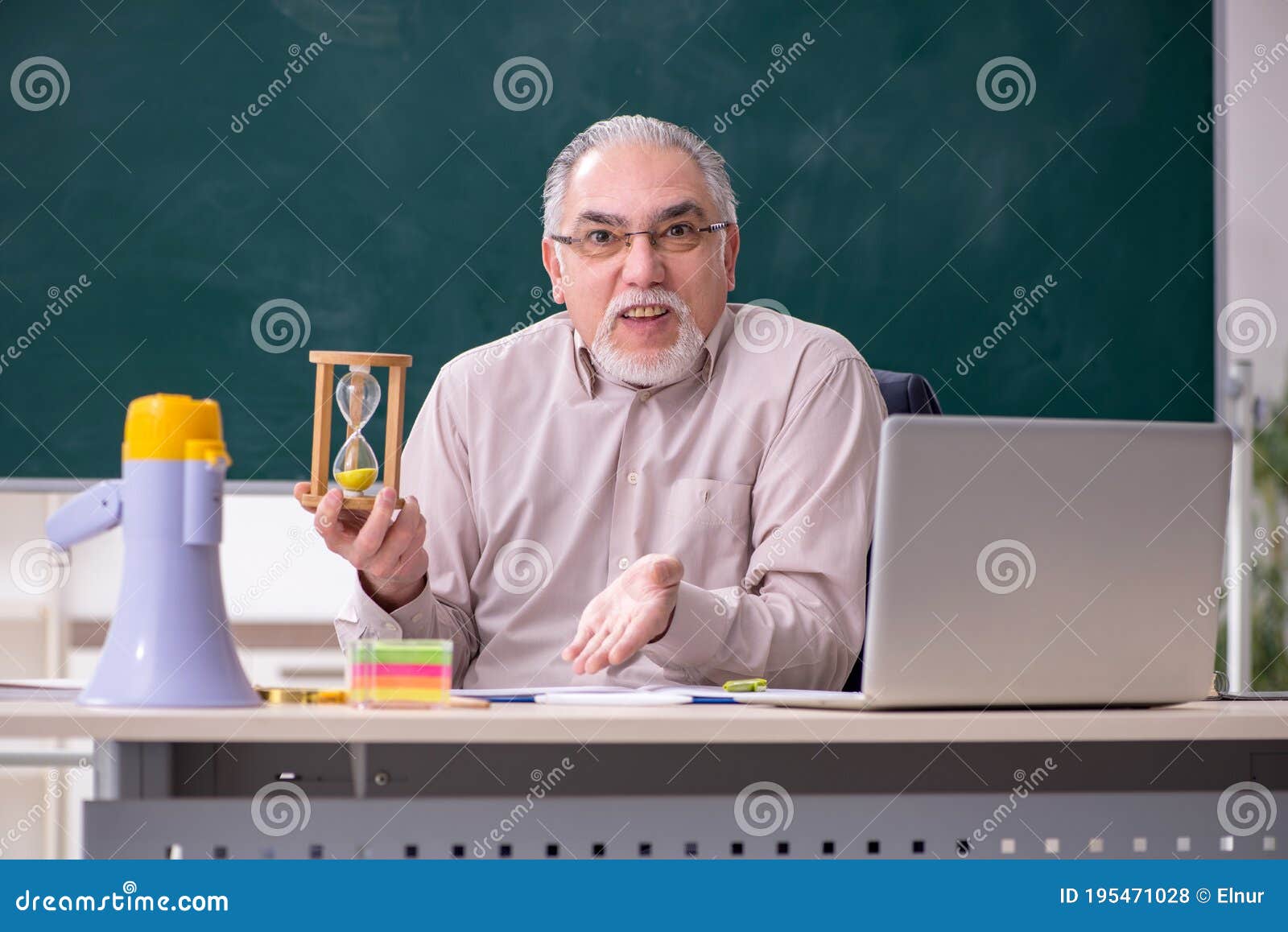 Old Male Teacher in the Classroom Stock Photo - Image of lecturer ...