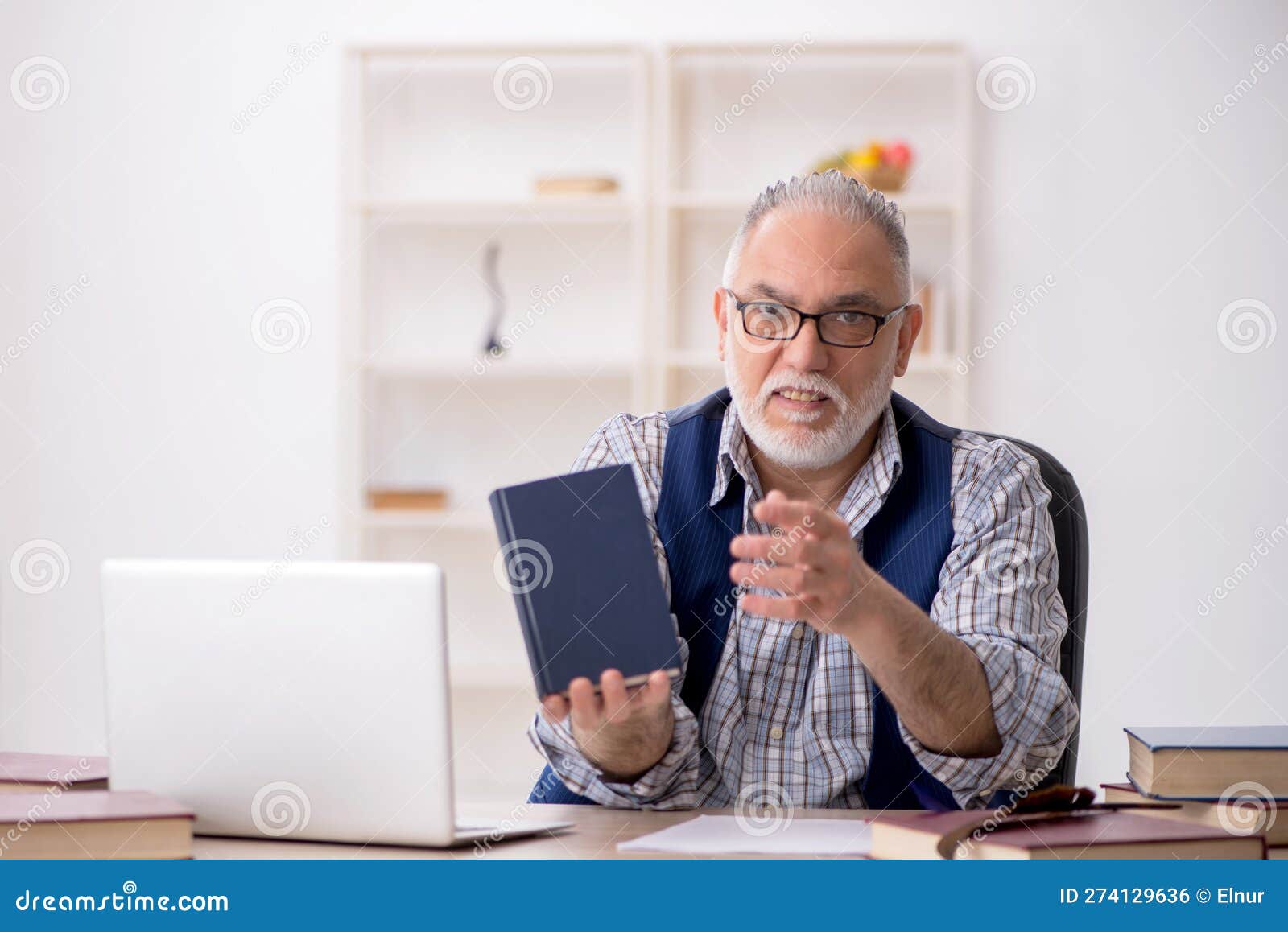 Old Male Writer Sitting at Workplace Stock Photo - Image of literature ...