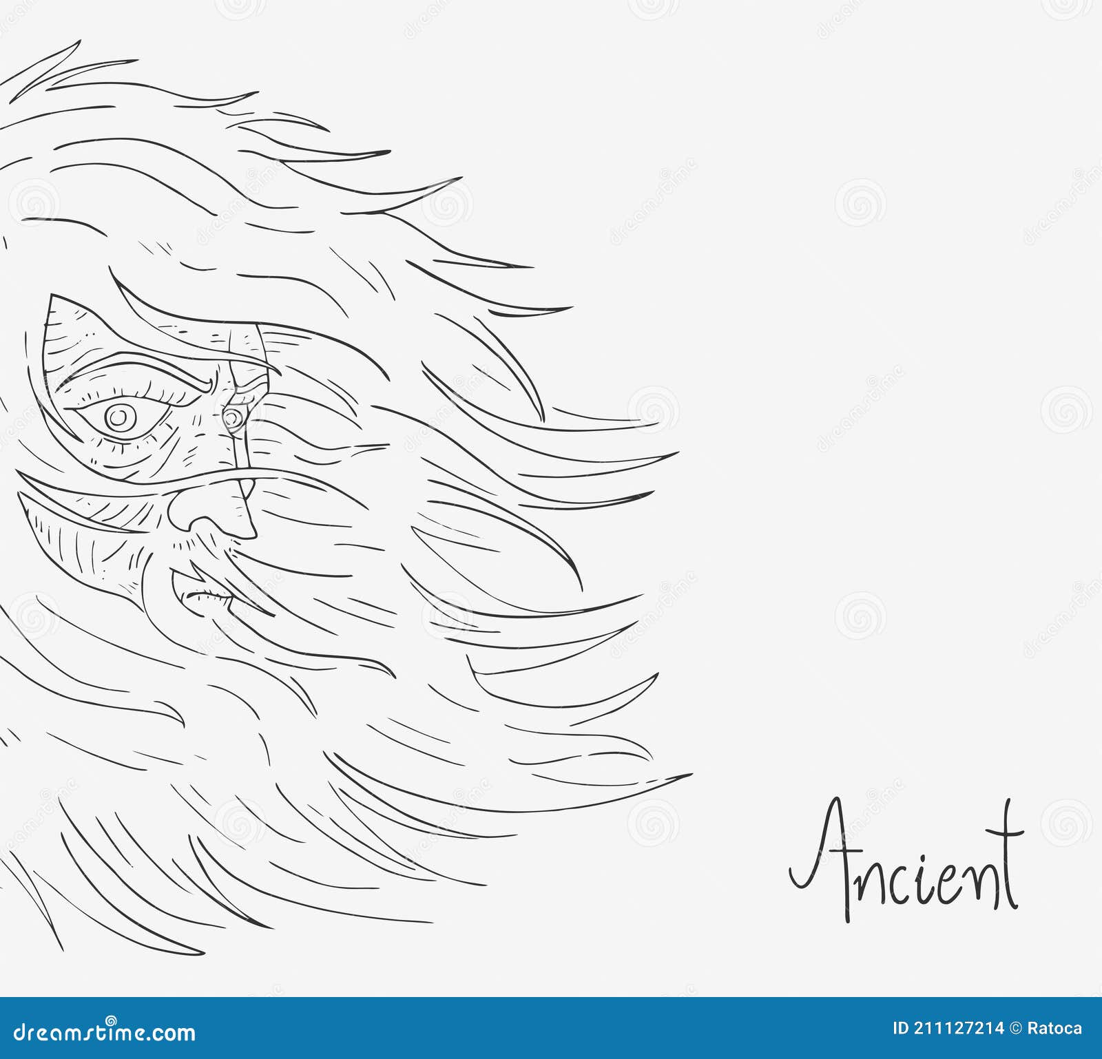 Old Man and Ancient Message Stock Vector - Illustration of angry, black ...