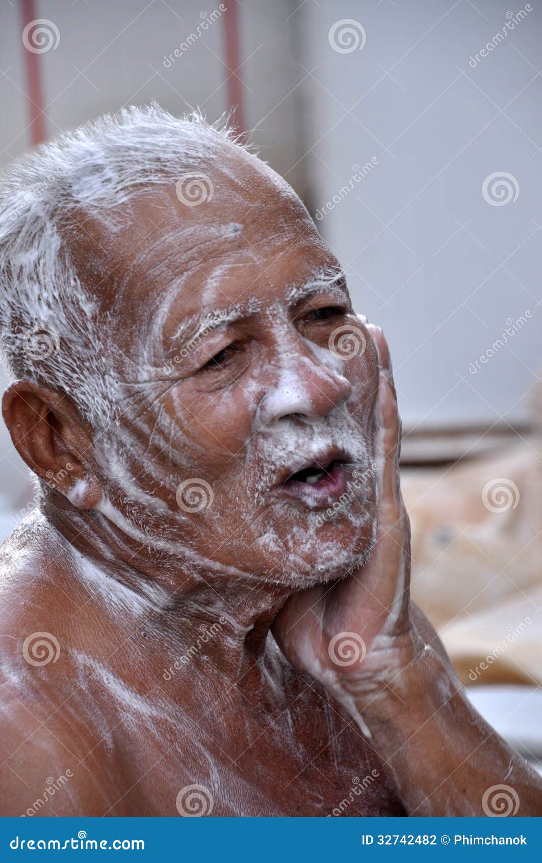 Old man stock photo. Image of fresh, shower, water, clean - 32742482