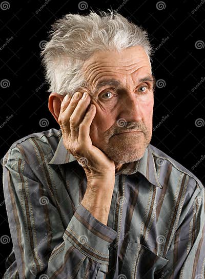 Old Man on Black Background Stock Image - Image of portrait, adult: 8292263