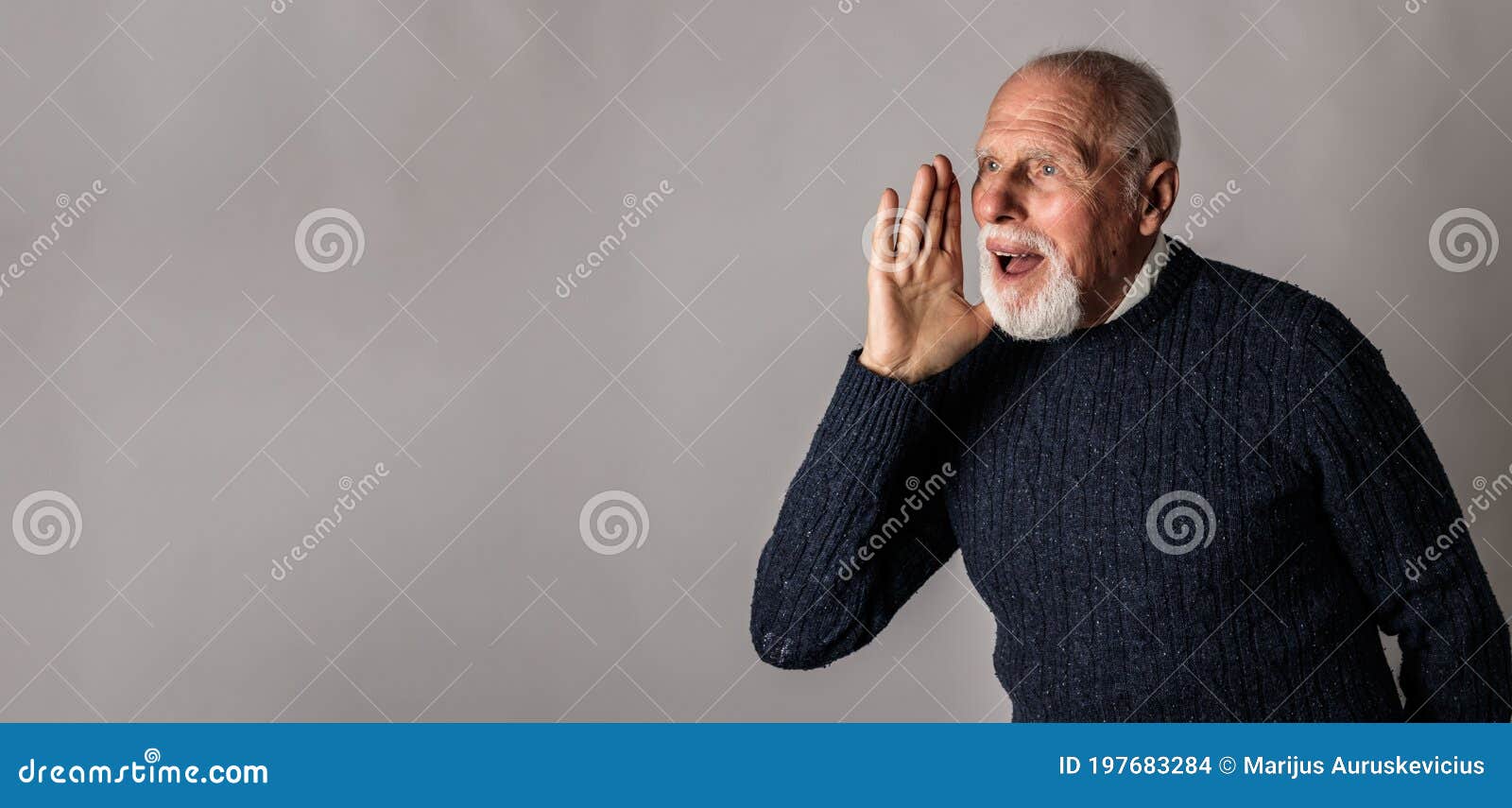 Old Man in Blue is Screaming Stock Photo - Image of oral, convene ...