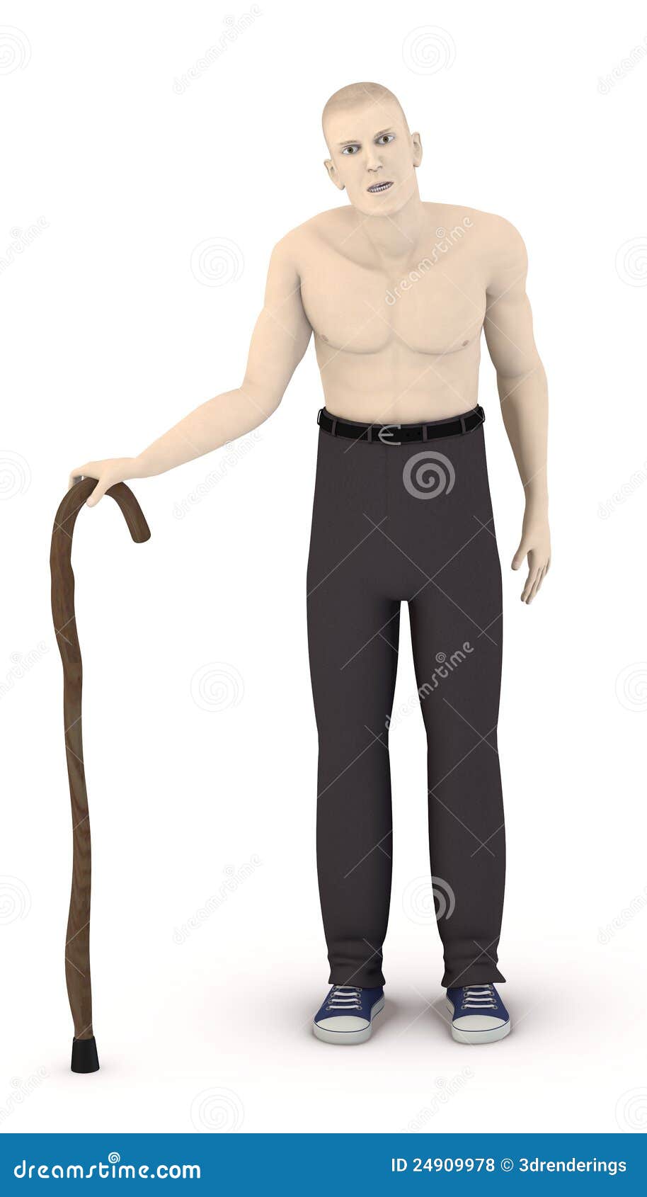 Old man with a cane stock illustration. Illustration of cane - 24909978