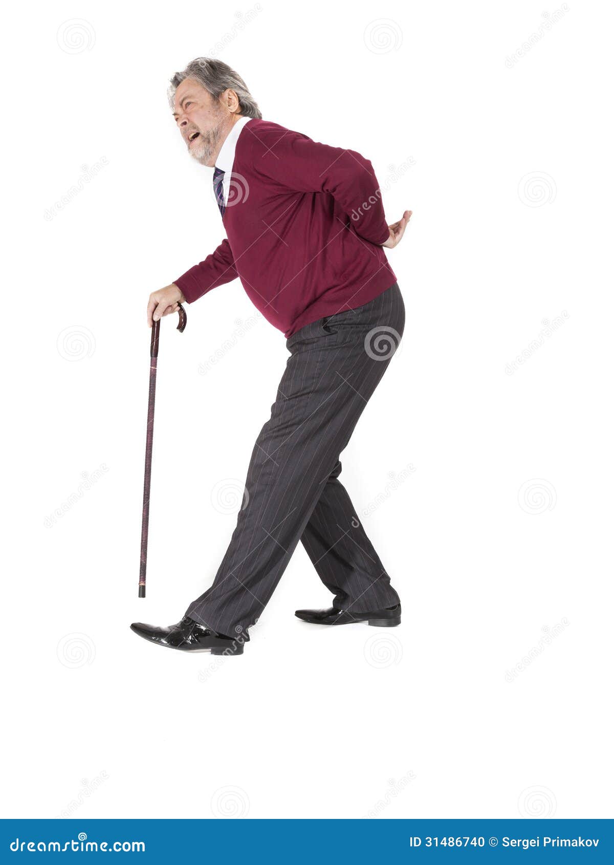 Old man with a cane stock photo. Image of back, rheumatism - 31486740